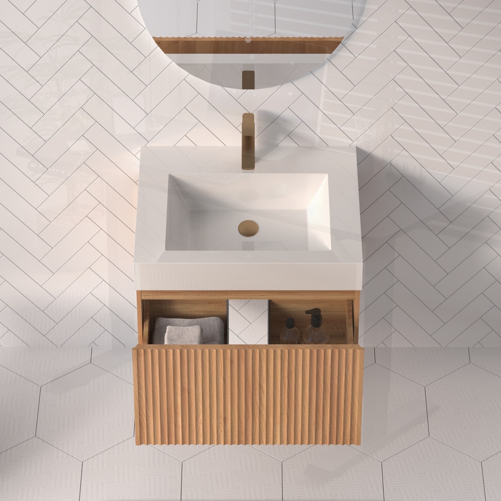 SunJet 30 Bathroom Vanity with Sink Wall Mounted Floating Cabinet ...