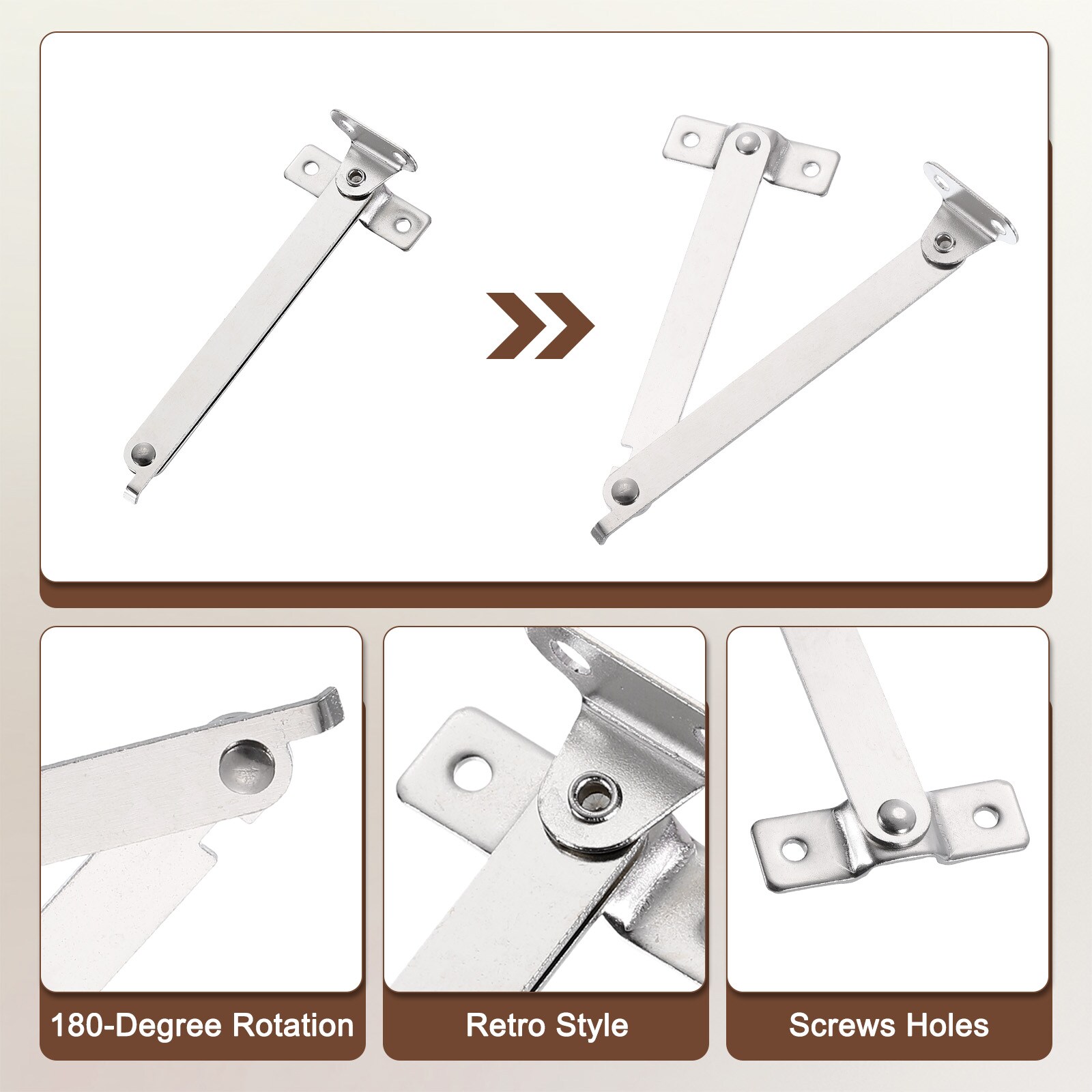 Unique Bargains 2pcs 4.3Inch Folding Lid Support Hinges Lift Up Stay ...