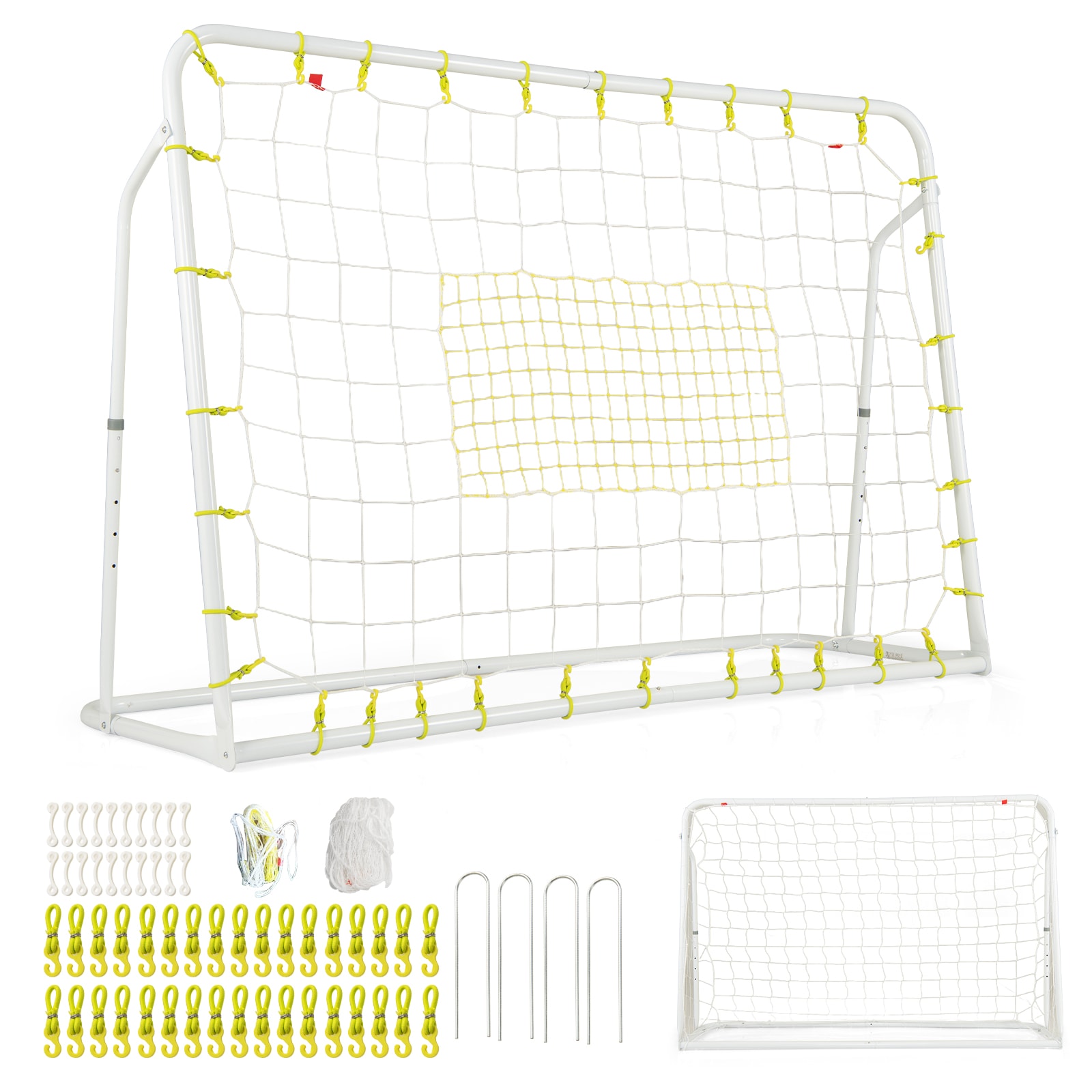 Slickblue 2-in-1 Soccer Goal and Rebounder Set for Kids with Adjustable ...