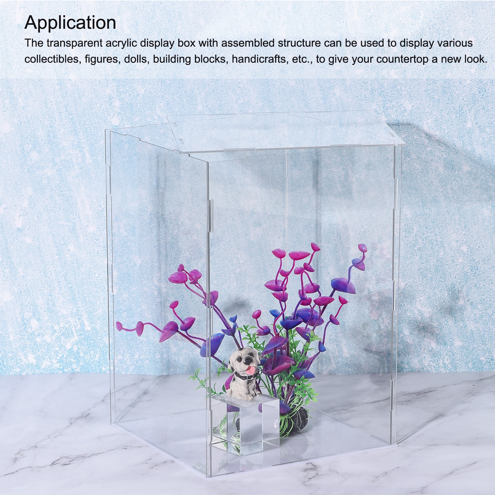 Unique Bargains Acrylic Display Case Box Clear Dustproof Protection ...