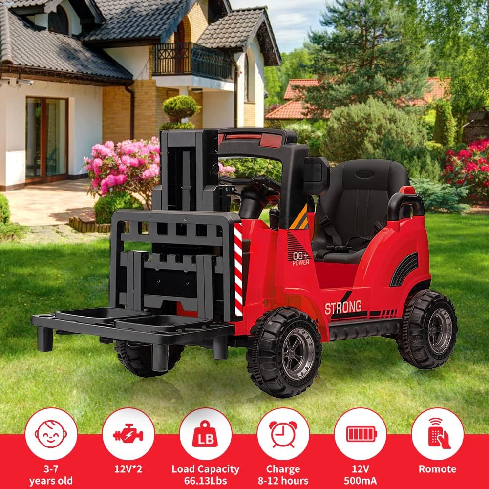 Garvee 12V Electric Forklift Ride On Car for Kids/ w/Remote Control ...
