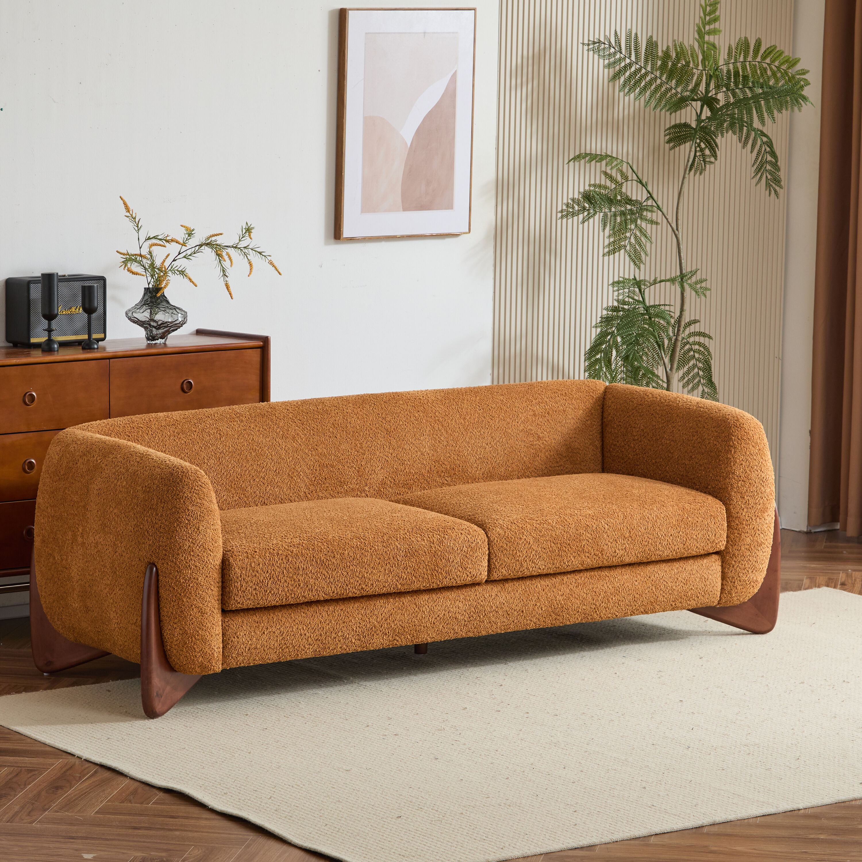 Christopher Knight Home Valencia Upholstered Boucle Sofa 82-inch Wide ...