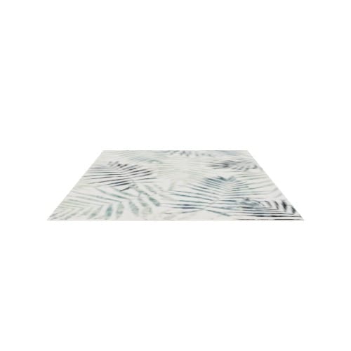 allen + roth Reyna 5 X 8 (ft) Aqua Indoor Floral/Botanical Tropical ...