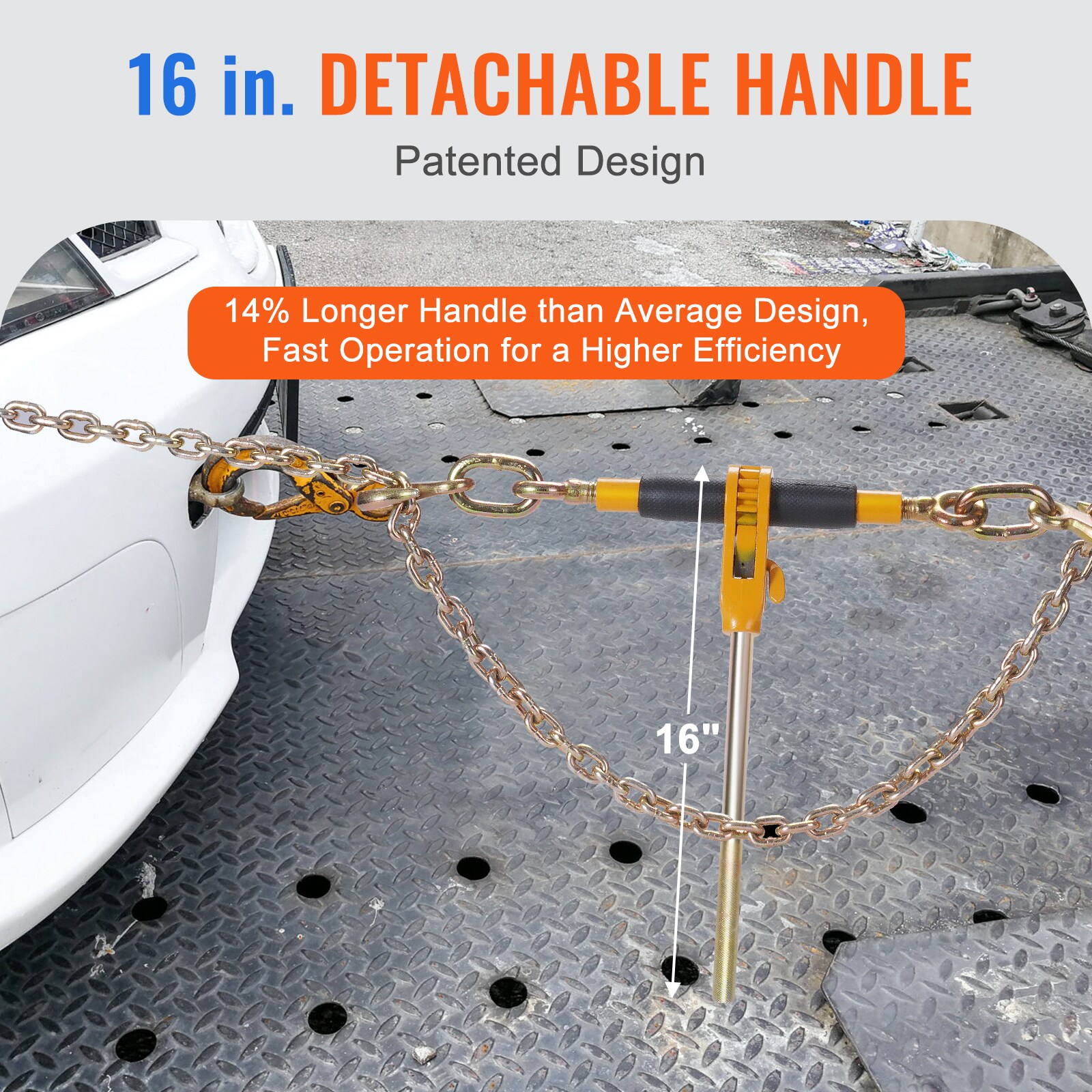 VEVOR Ratchet Chain Binder 2pcs, 3/8 In.-1/2 In. Heavy Duty Load ...