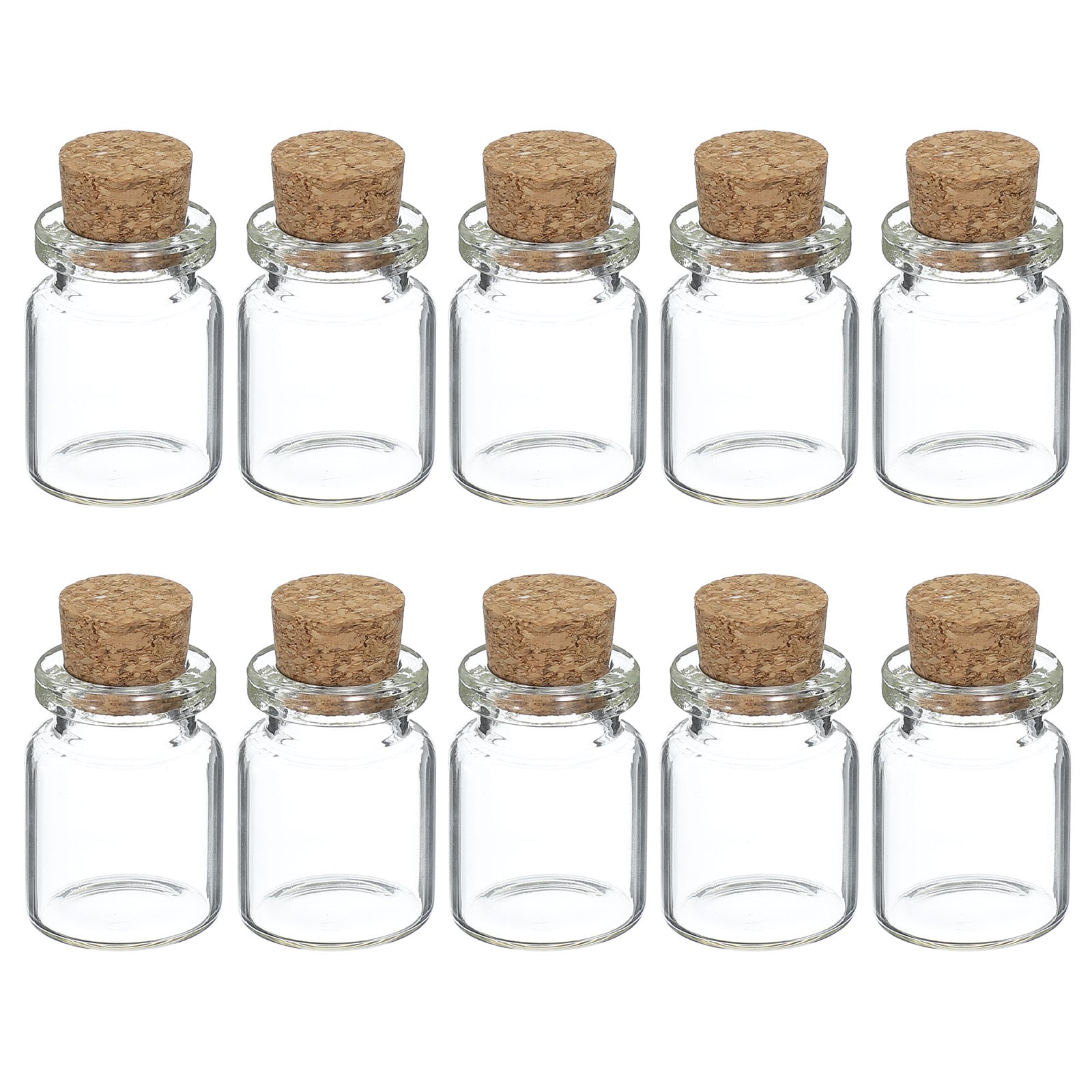 Unique Bargains 10Pcs Mini Glass Bottles with Cork Stoppers 5ml Small ...