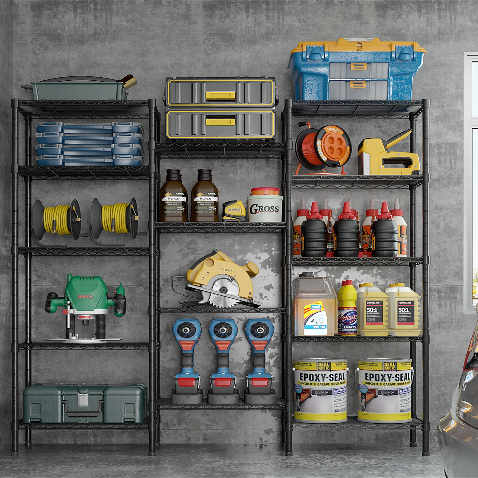 Winado Steel Heavy Duty 7-Tier Utility Shelving Unit (62.59-in W x 13. ...