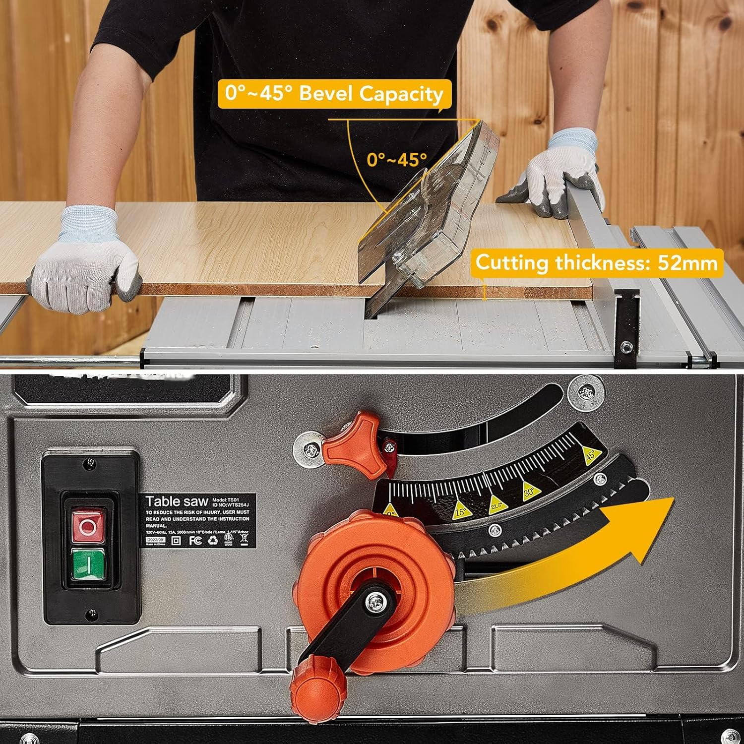 Idealhouse 1800W Table Saw 10 inch 15 APM Skill Saw With Portable Table ...