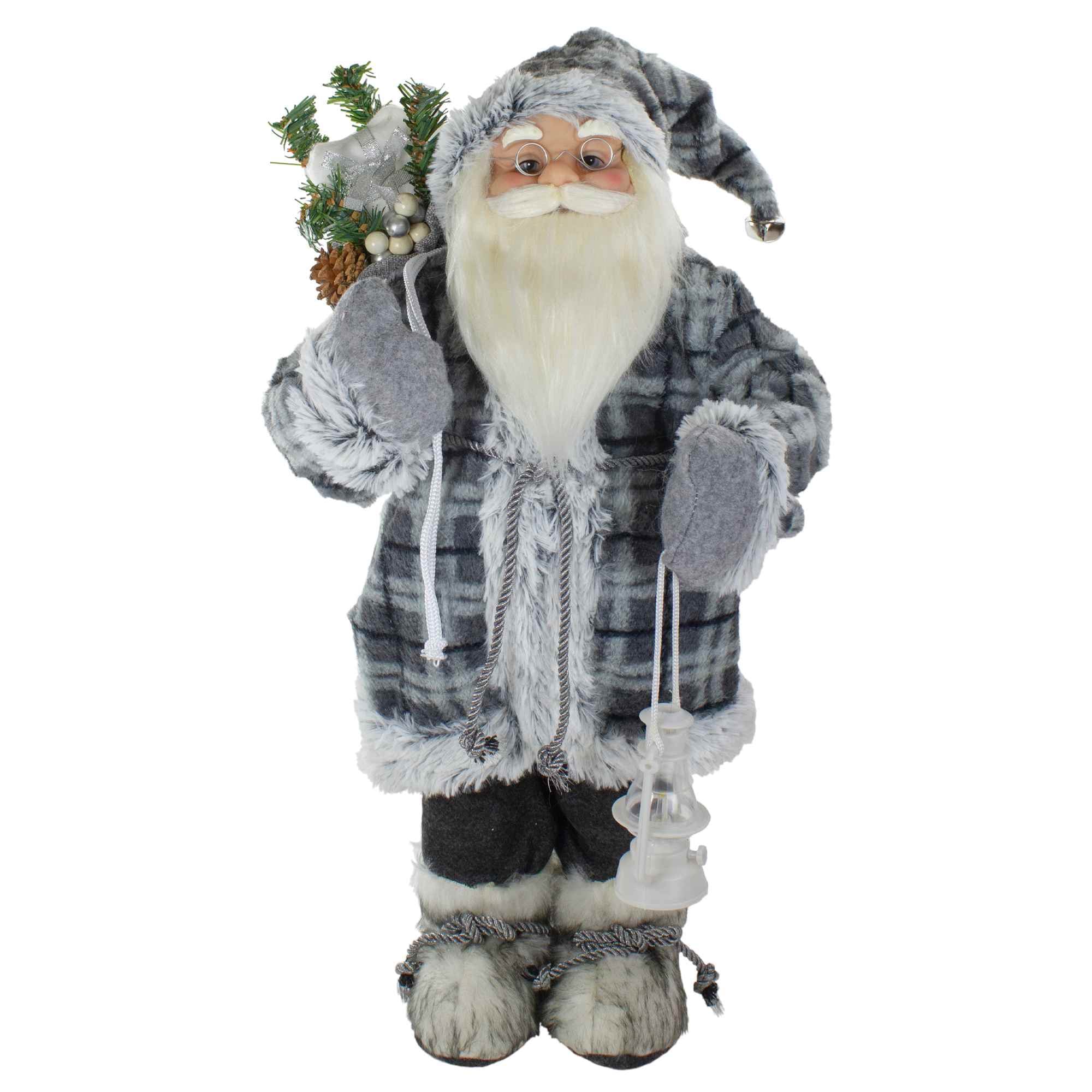 Northlight 2 feet Standing Santa Christmas Figure Carrying a Lantern in ...