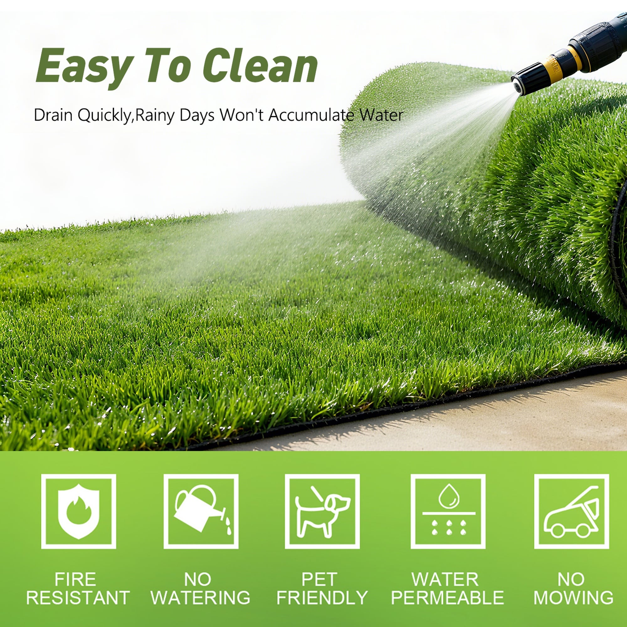 Boyel Living 1.38 Inch Realistic Artificial Grass Non Toxic for Kids ...