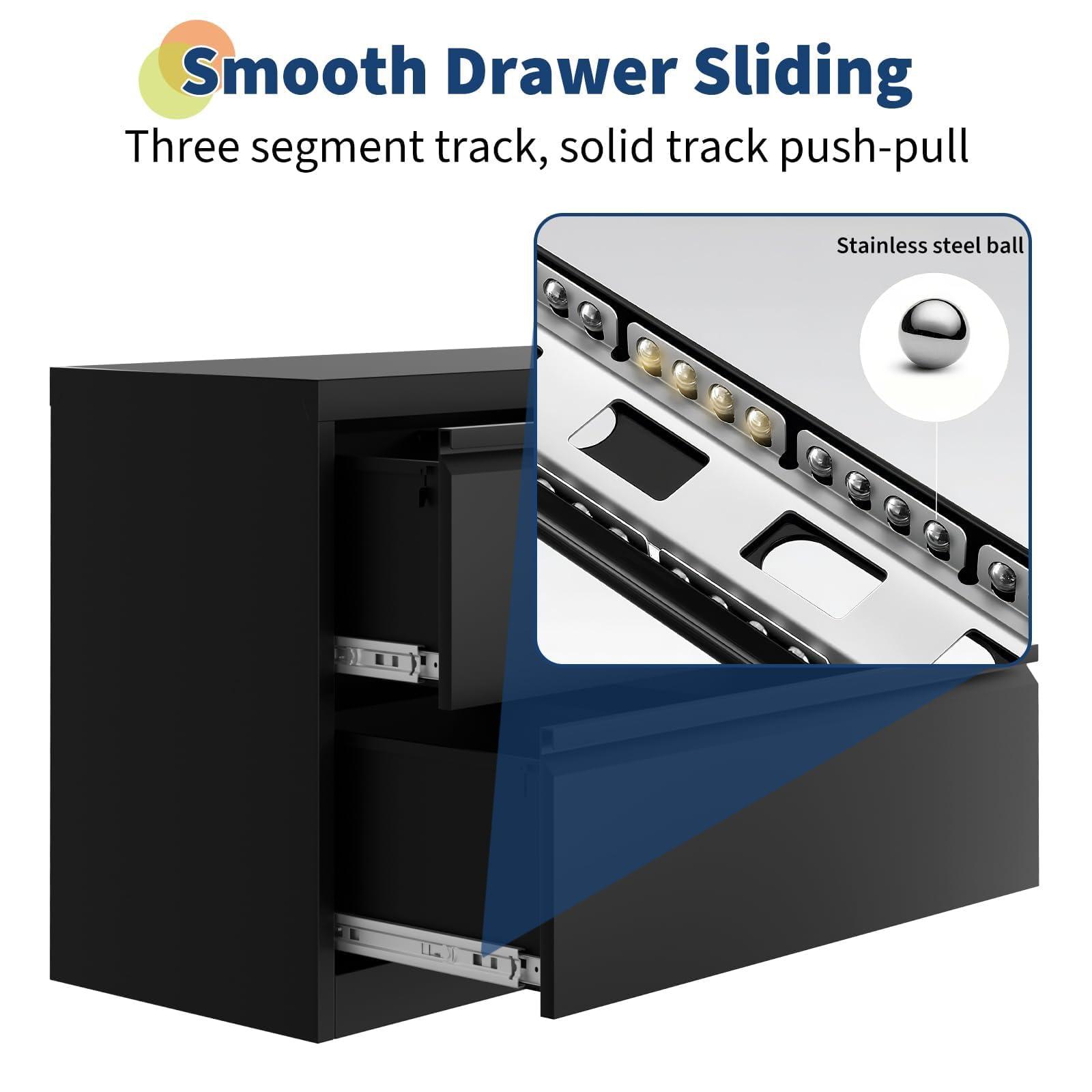DEXSO 2 Drawer Lateral File Cabinet 17.3D X 14.6W X 28.3H Inch Heavy ...