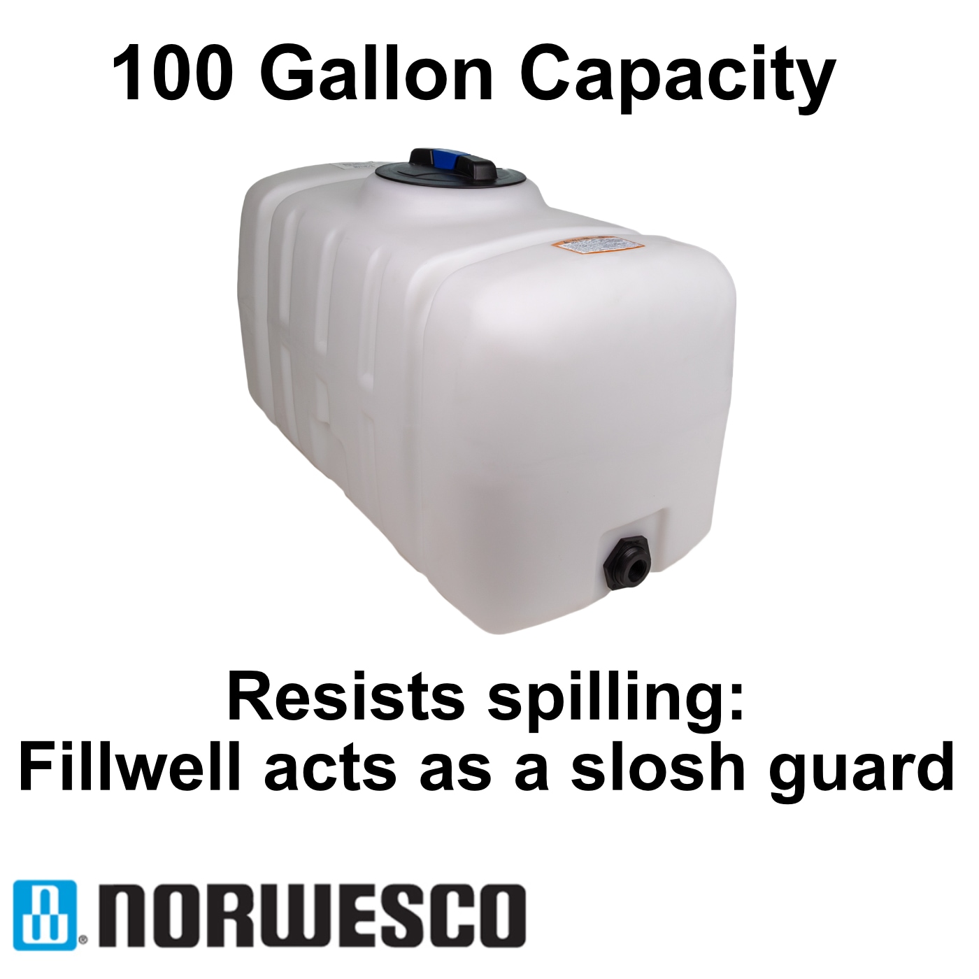 Norwesco 100-Gallon Polyethylene White Water Storage Tank in the Water ...