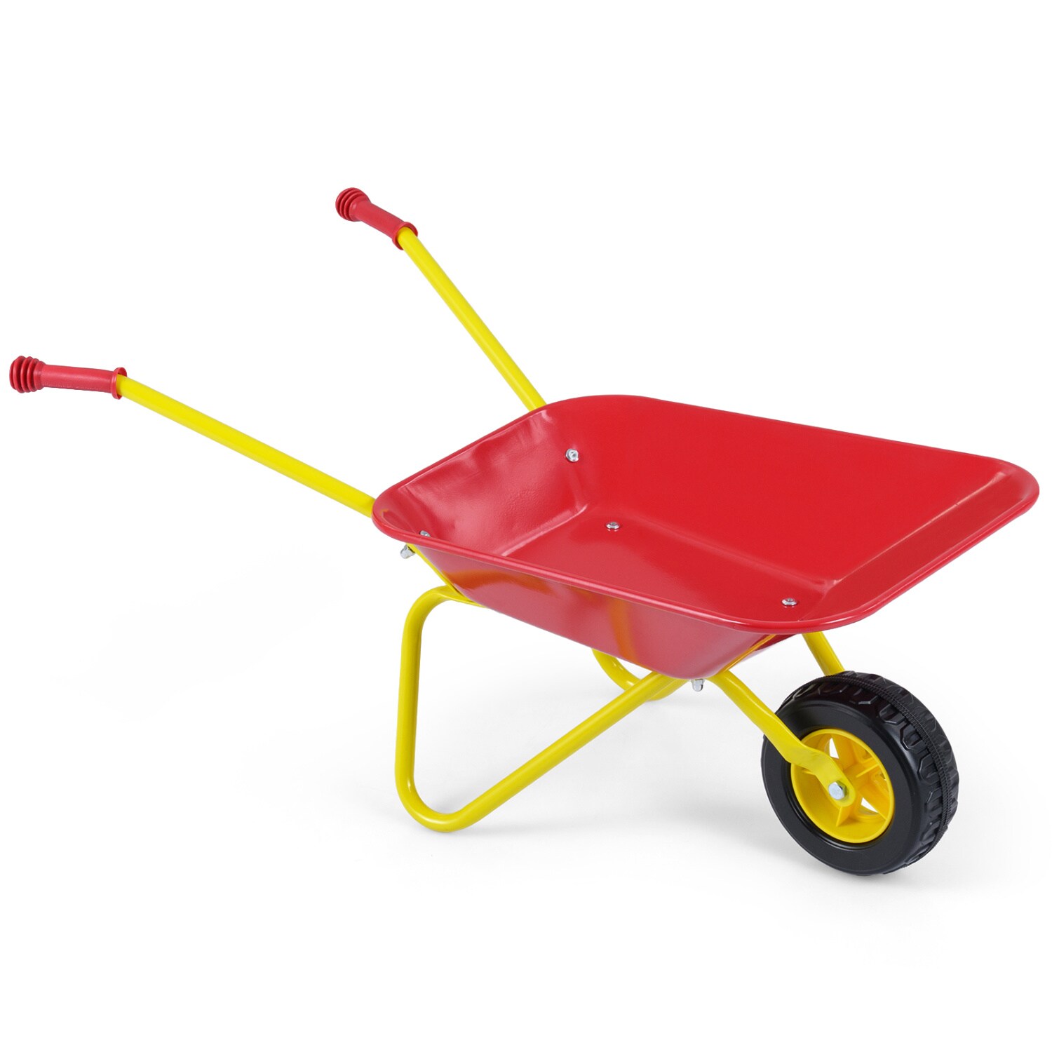 Slickblue 35 lb Capacity Metal Folding Yard Cart Kids Wheelbarrow Red ...