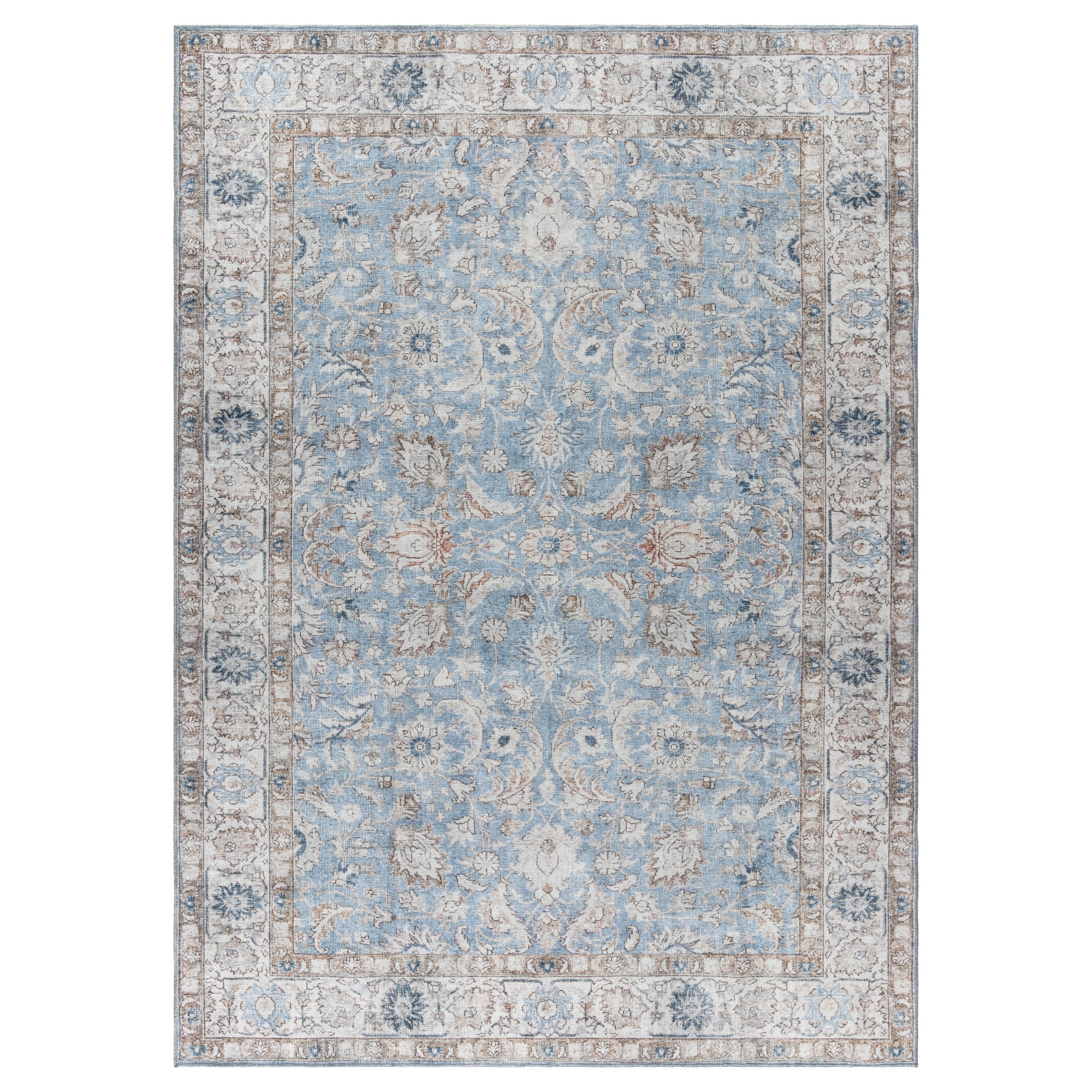Thomasville 5 x 8 (ft) Loomed Blue Rectangular Indoor Oriental Machine ...