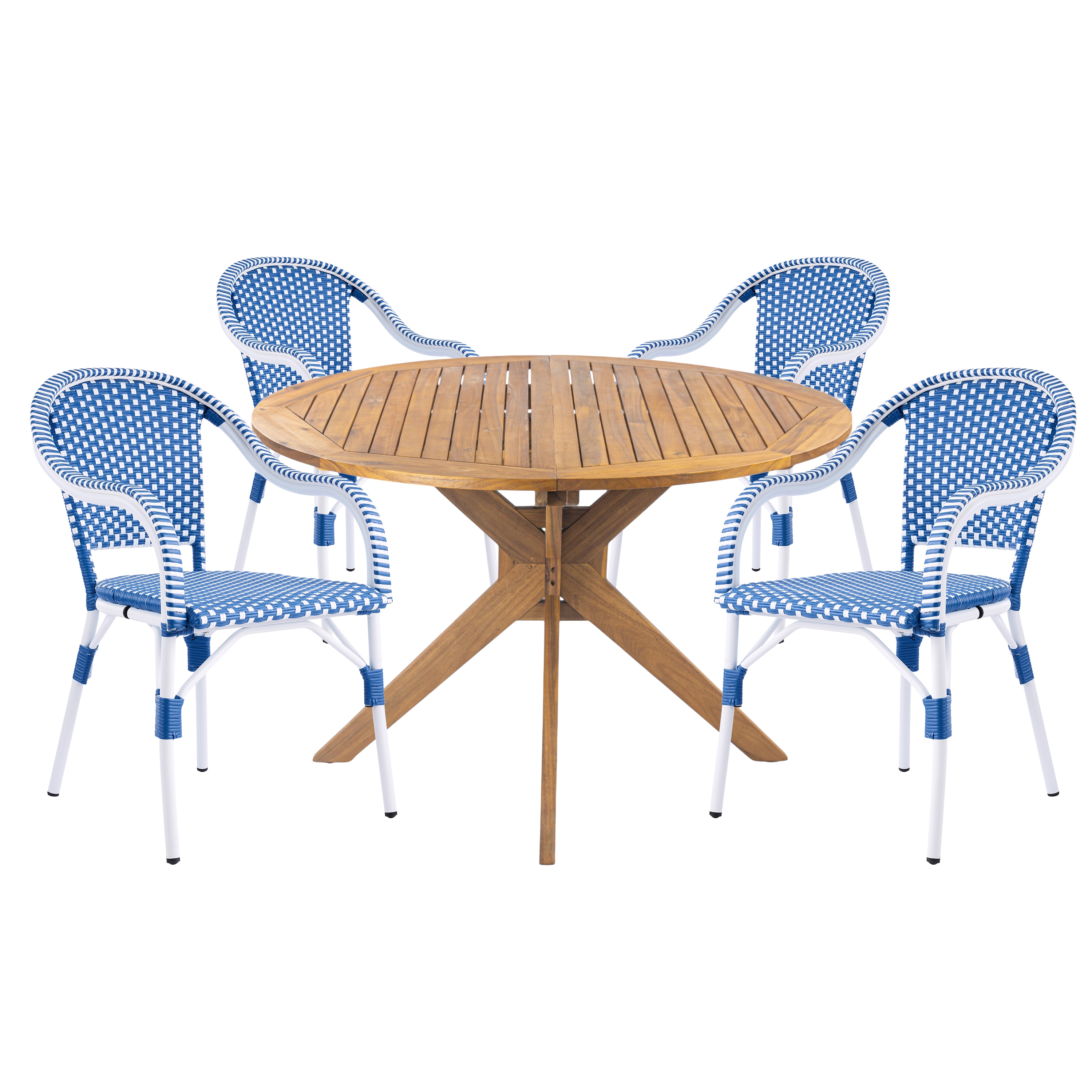 Christopher Knight Home Iris 5-Piece Outdoor Dining Set with Four Woven ...