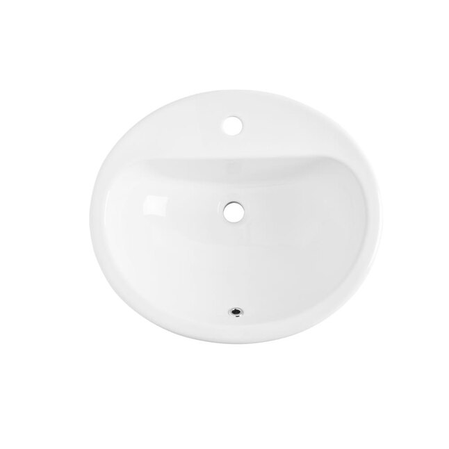 Sinkology Refine White Drop In Oval Traditional Bathroom Sink 20 6 In
