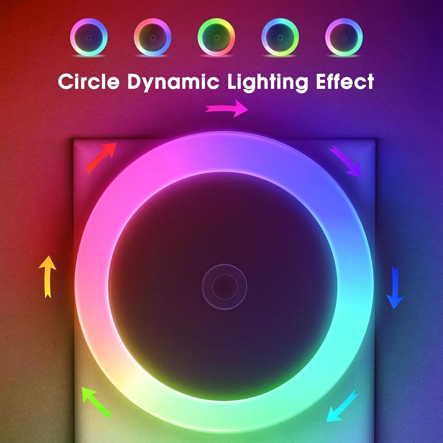 DORESshop Kids Night Lights 4 Pack Dynamic RGB Color Changing Plug in ...