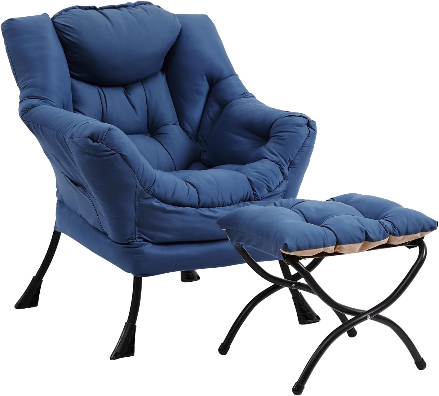 Qeetex Lounge Chair with Ottoman Oversized Accent Chair Folding ...