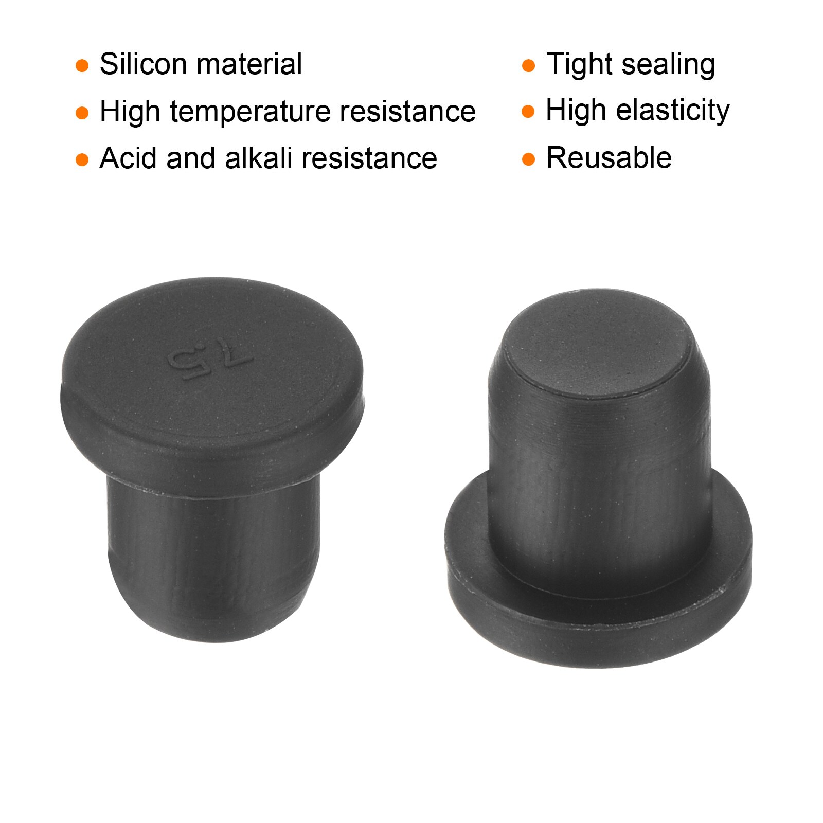 Unique Bargains High Temp Silicone Plug Mount Dia 7.5mm/0.3inch T ...