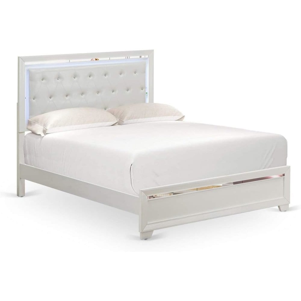 East West Furniture Pandora Wooden Queen Bed in the Beds department at ...