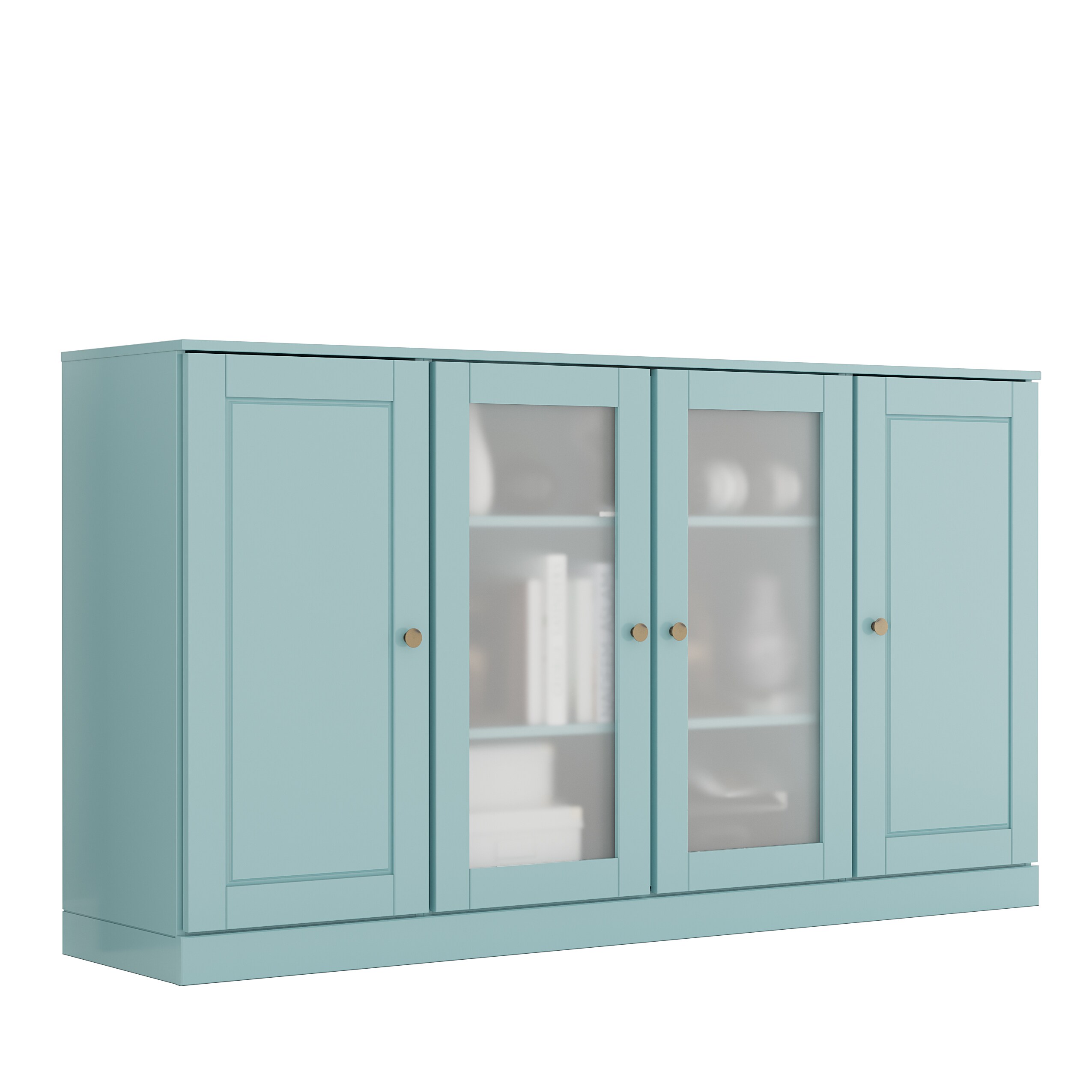 Palace Imports Solid Wood Modular TV Stand with Frosted Glass Raised ...
