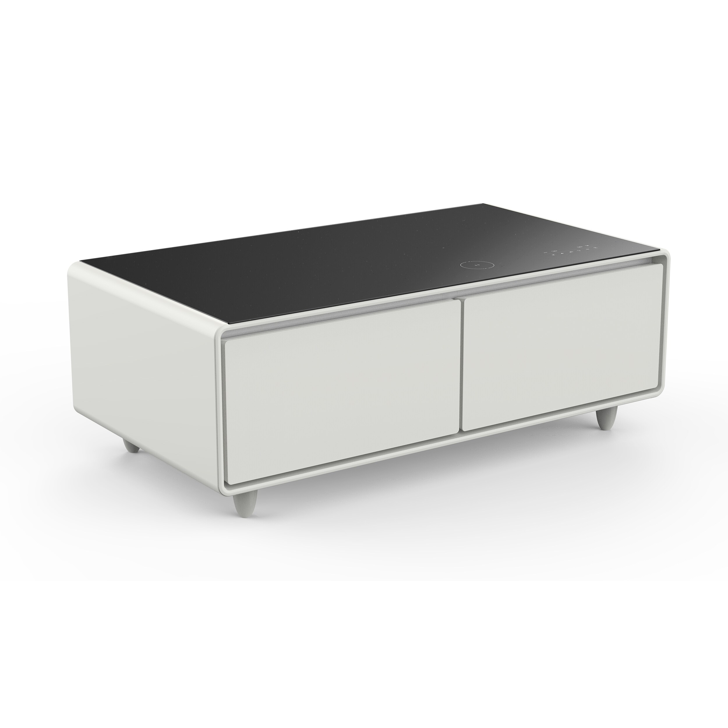 FORNO Modern Glass Black 51.18-in W x 18.1-in H with Drawers Coffee ...