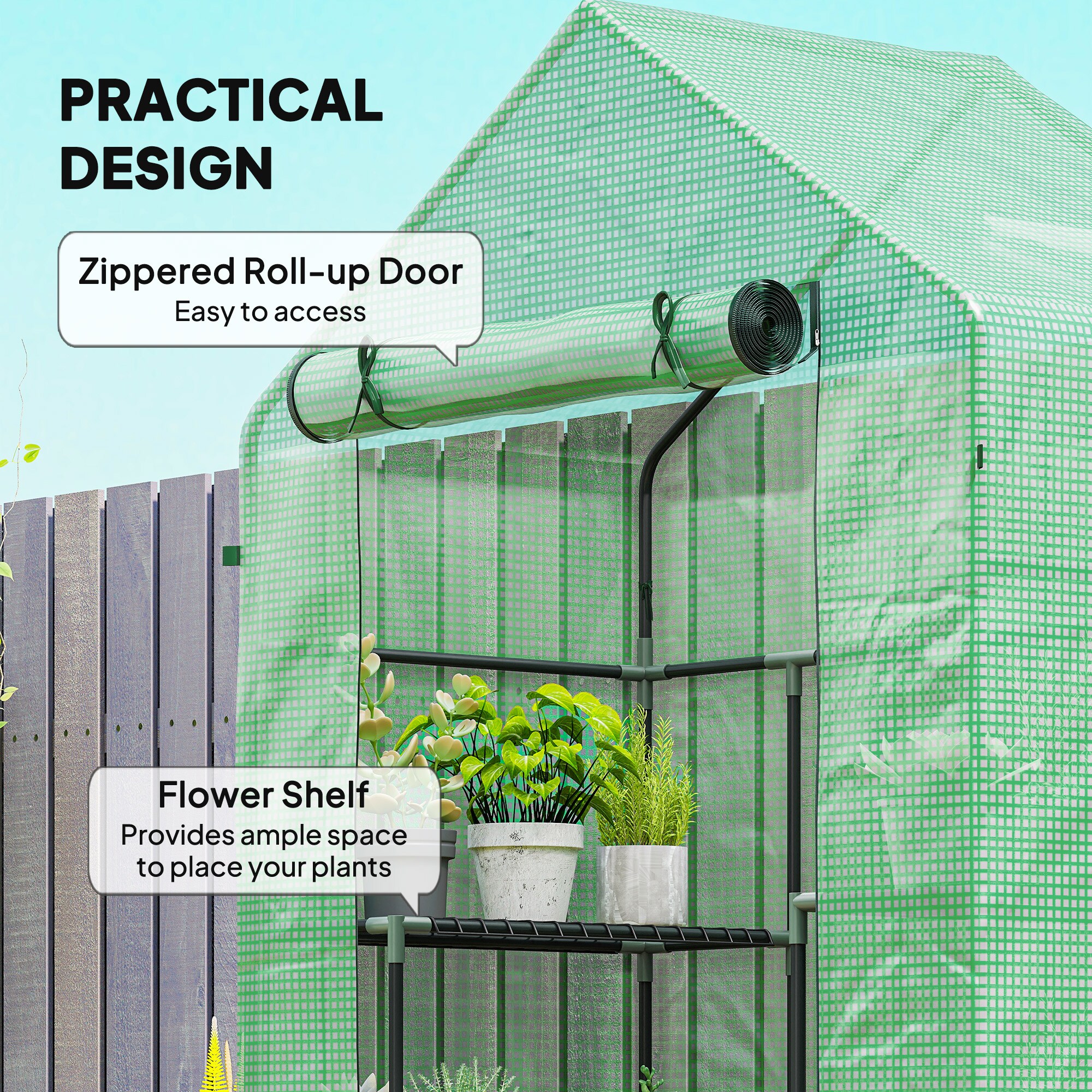 LUXEYARD 56inch x 29inch x 77inch Walk-in Greenhouse Garden Hot House ...