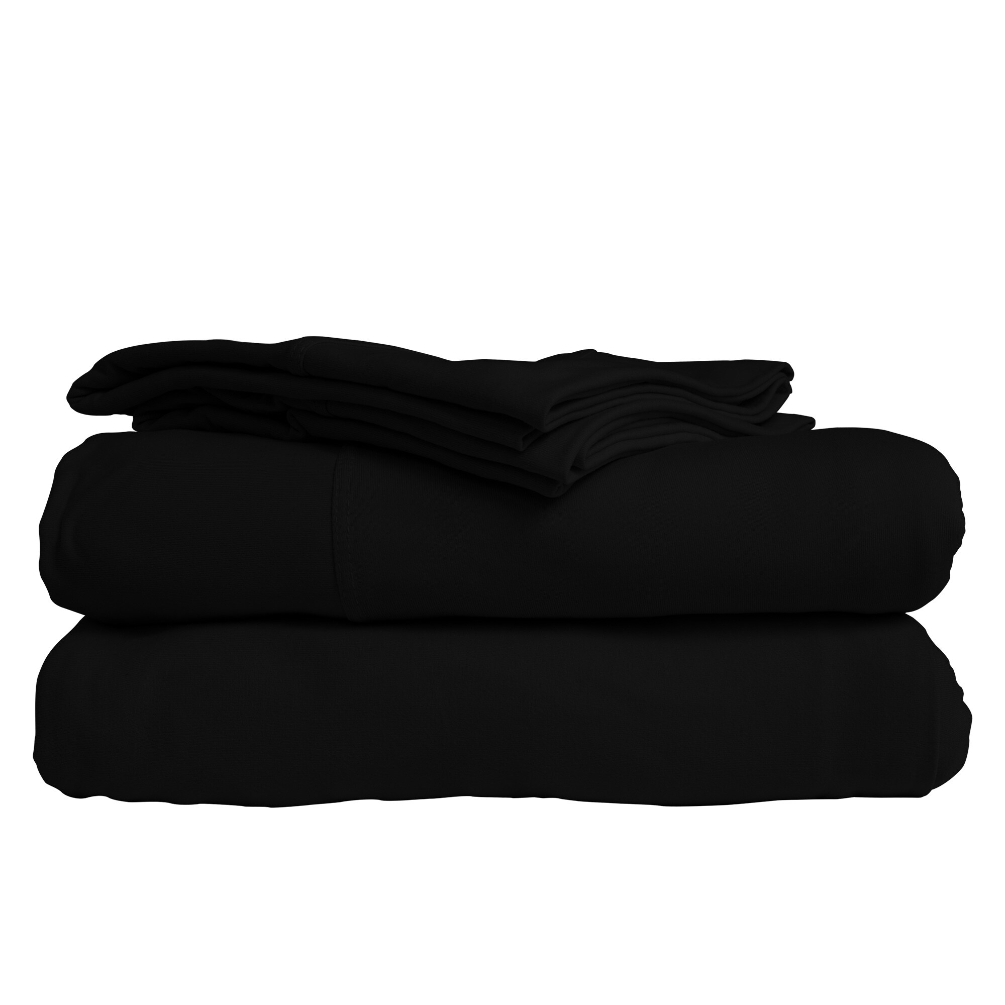 Awesome Home King Polyester/Spandex Black 4-Piece Bed Sheets in the Bed ...