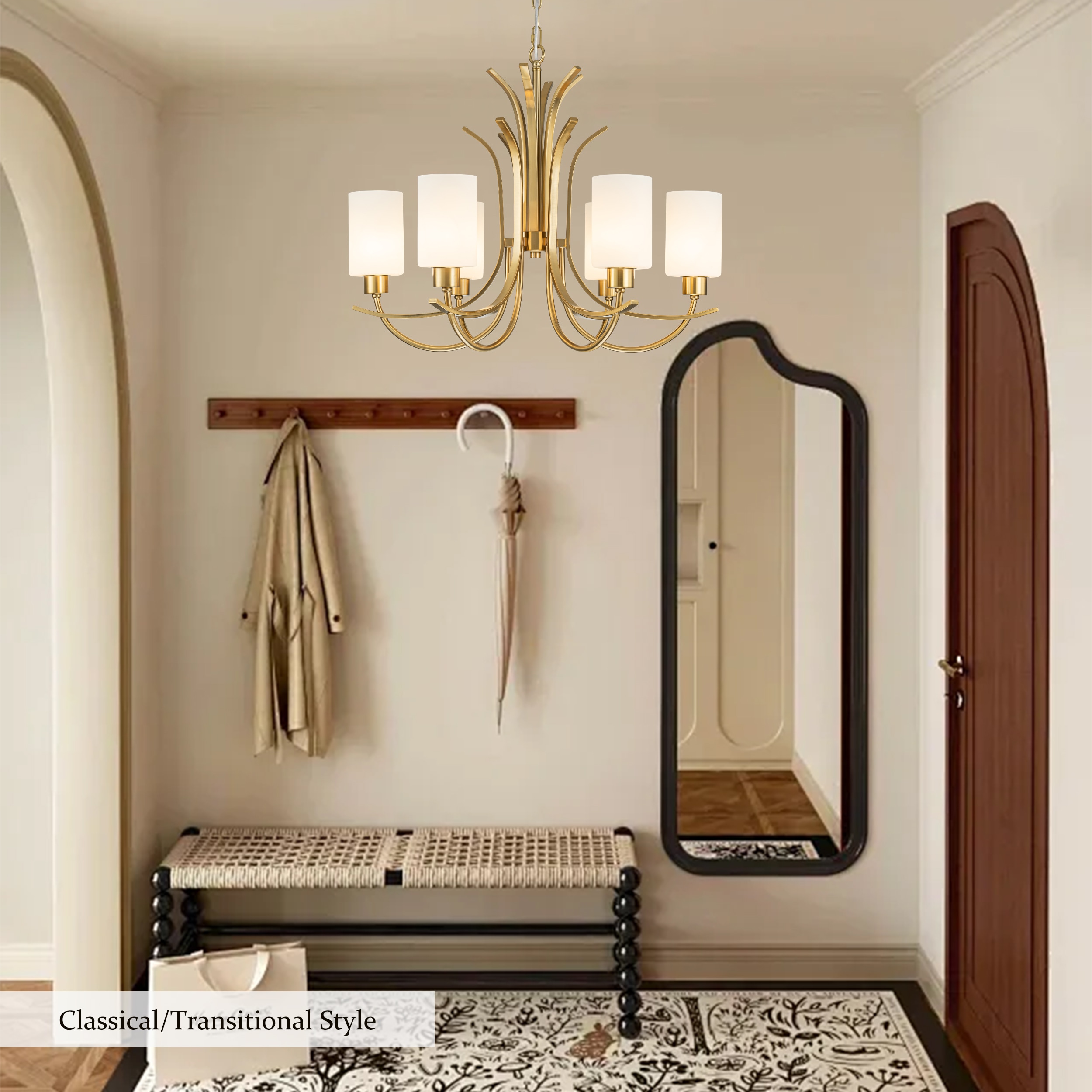 HUOKU Clover 6-Light Antique Glam Chandelier PD1055451 at Lowes.com