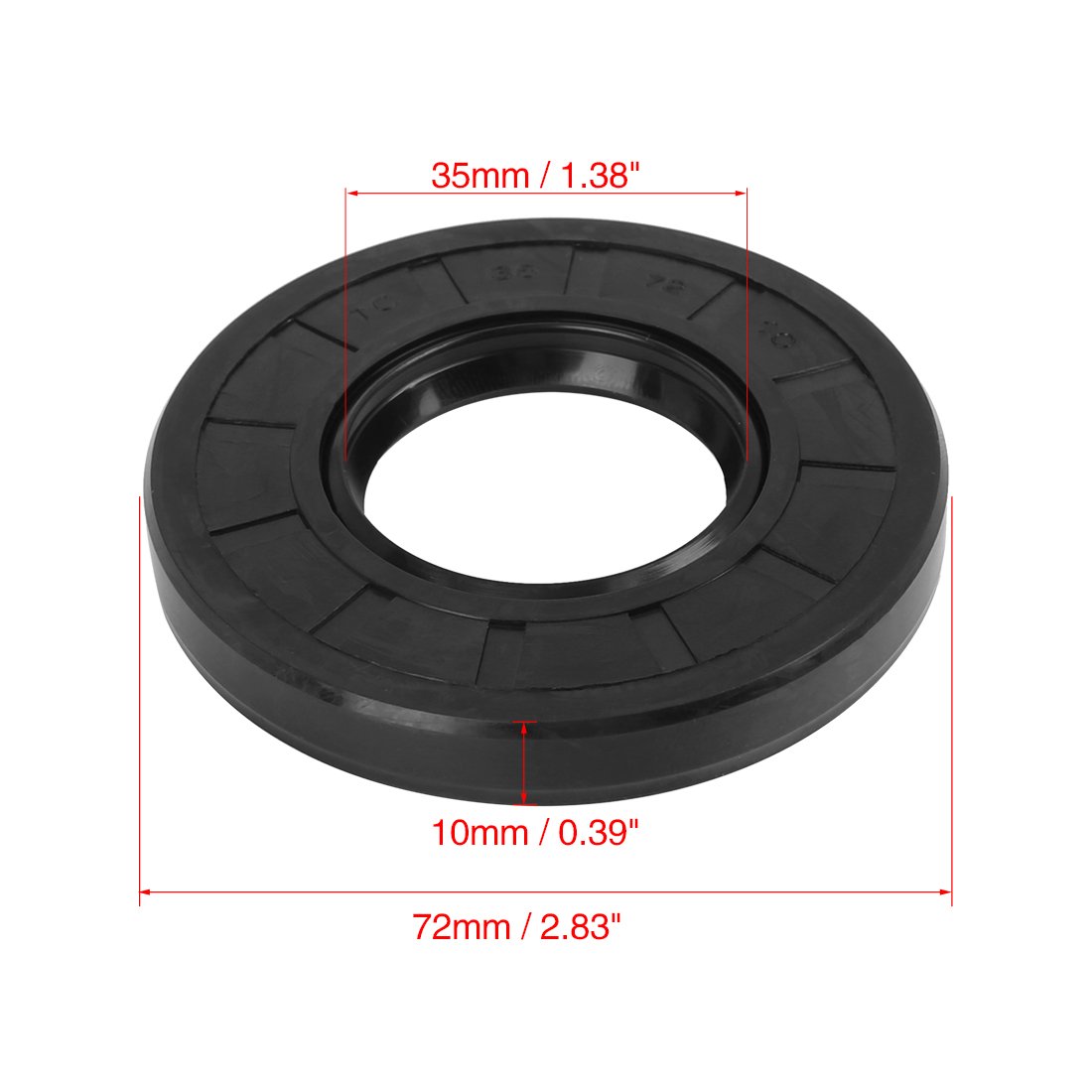 Unique Bargains 35mm X 72mm X 10mm Black Rubber Cover Double Lip TC Oil ...
