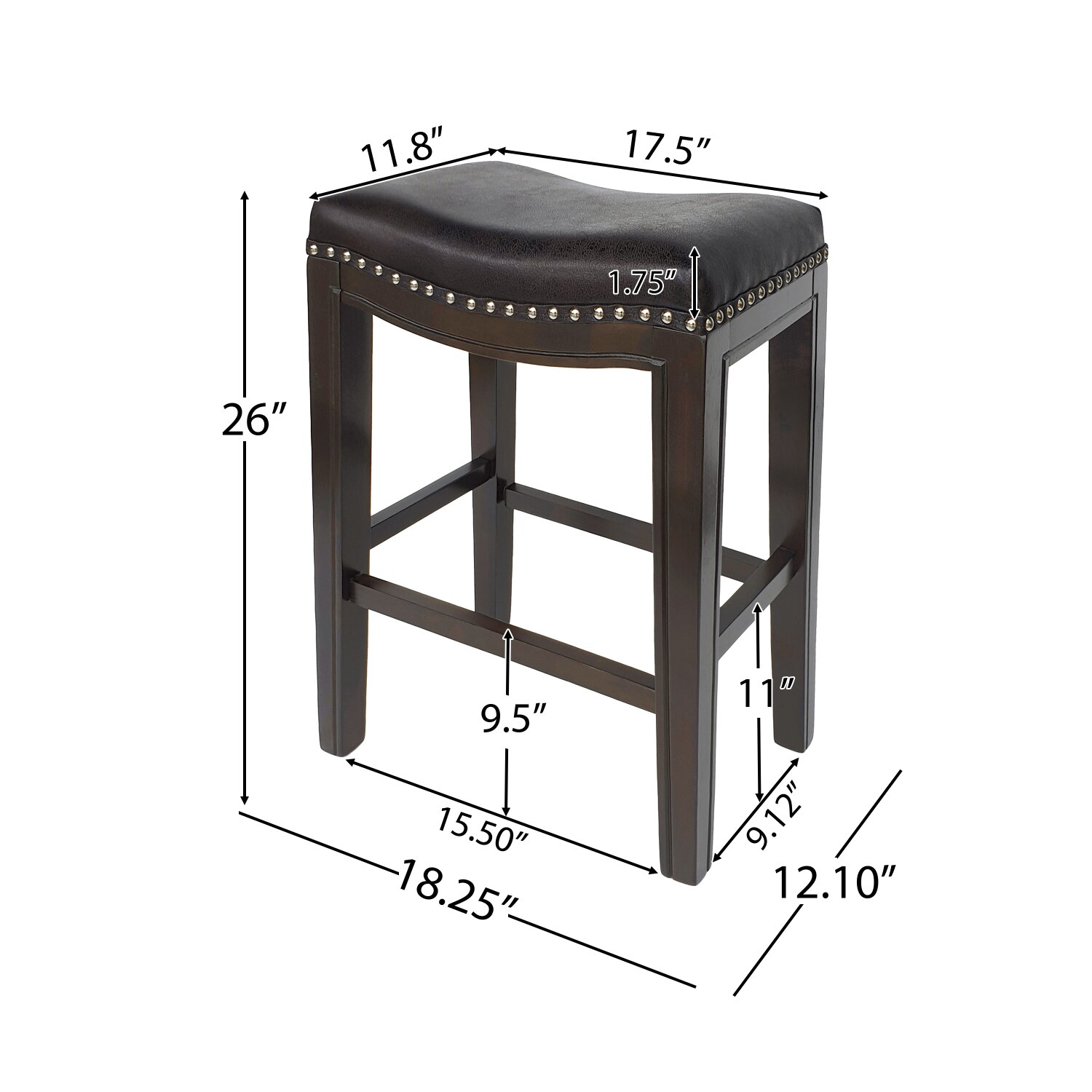Streamdale Furniture Streamdale Retro Studded Counter Stools Set Of 2 ...