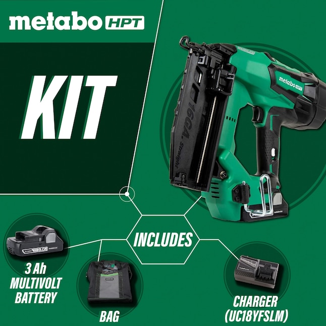 Metabo HPT 2-1/2-in 16-Gauge Cordless Straight Finish Nailer (Battery ... Metabo HPT 2-1/2-in 16-Gauge Cordless Straight Finish Nailer (Battery ...