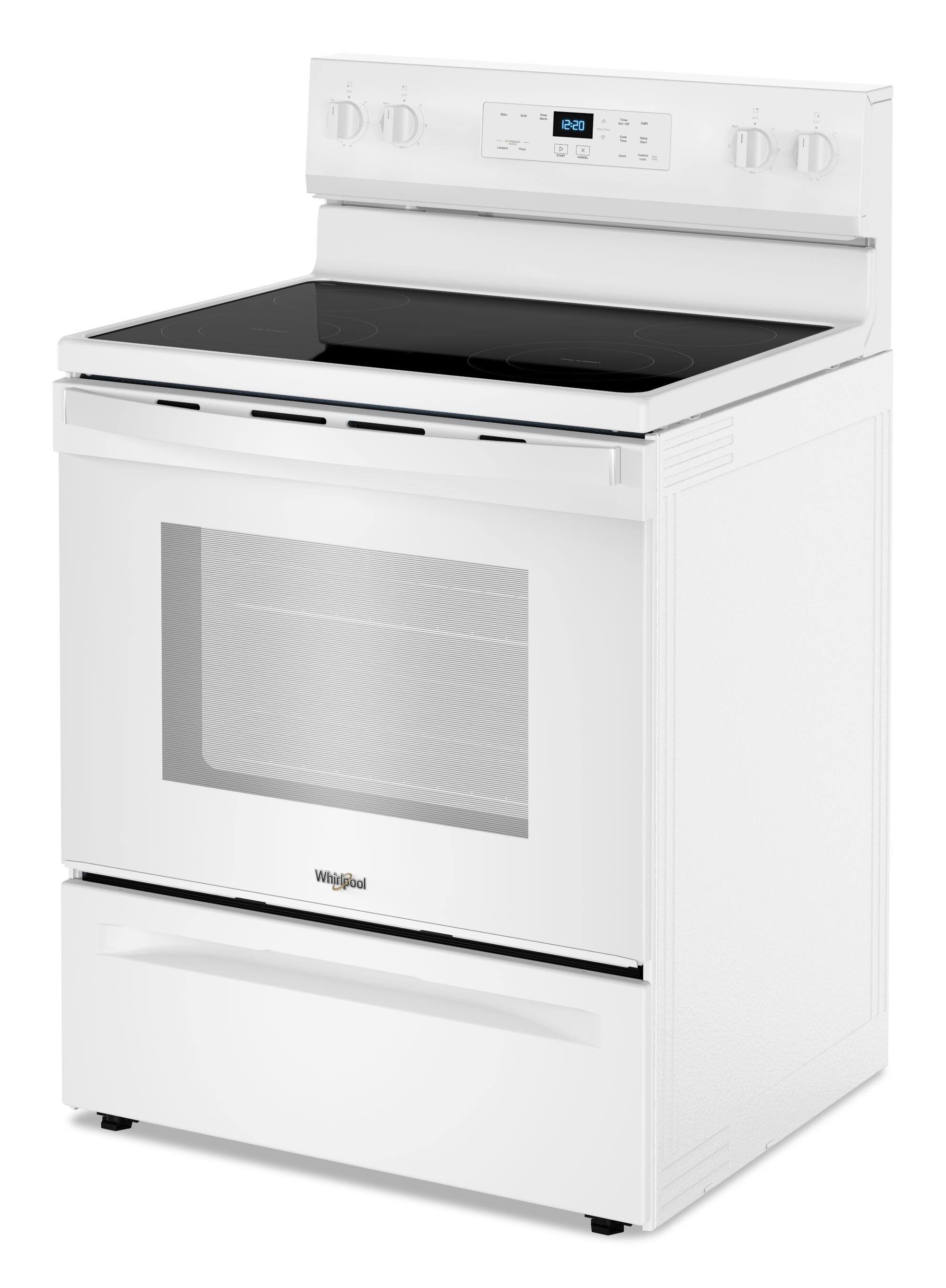 Whirlpool 30-in Glass Top 4 Burners 5.3-cu ft Freestanding Electric ...