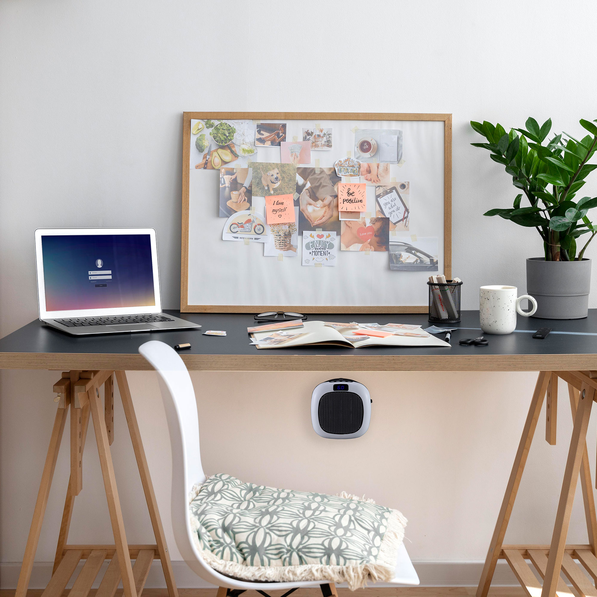 Good Housekeeping Wall-Mount Indoor Mini Space Heater w/ Thermostat ...