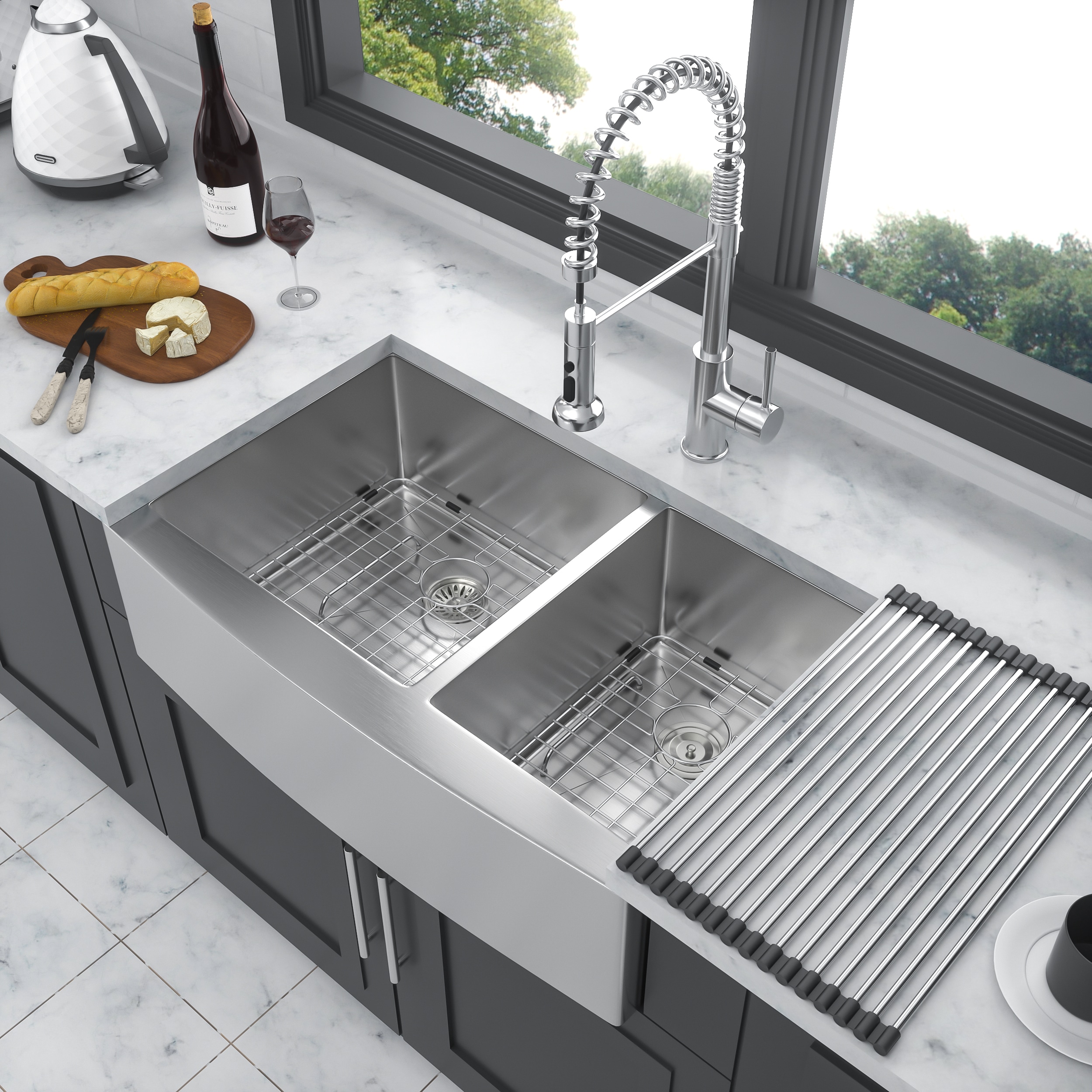 Dimakai 33x21x10 Inch Farmhouse Apron Front Sink 16 Gauge Stainless ...
