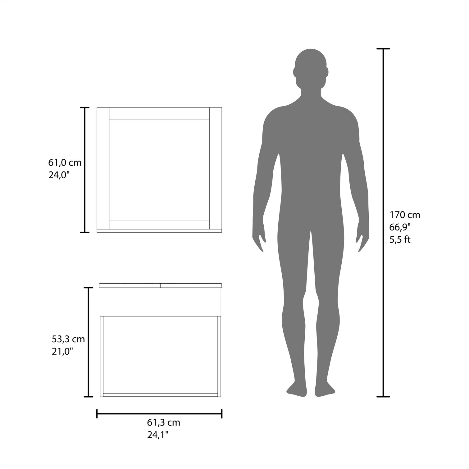 Naturefalls 45-Inch Compact Bathroom Vanity Set with Sink and Mirror ...