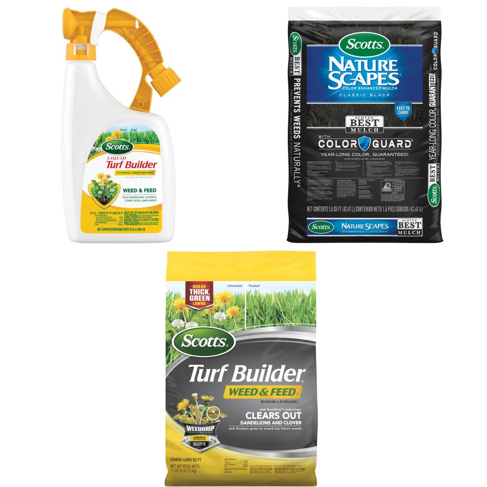 Shop Scotts Weed & Feed + Mulch Curb Appeal Kit: Liquid & Granular Lawn ...