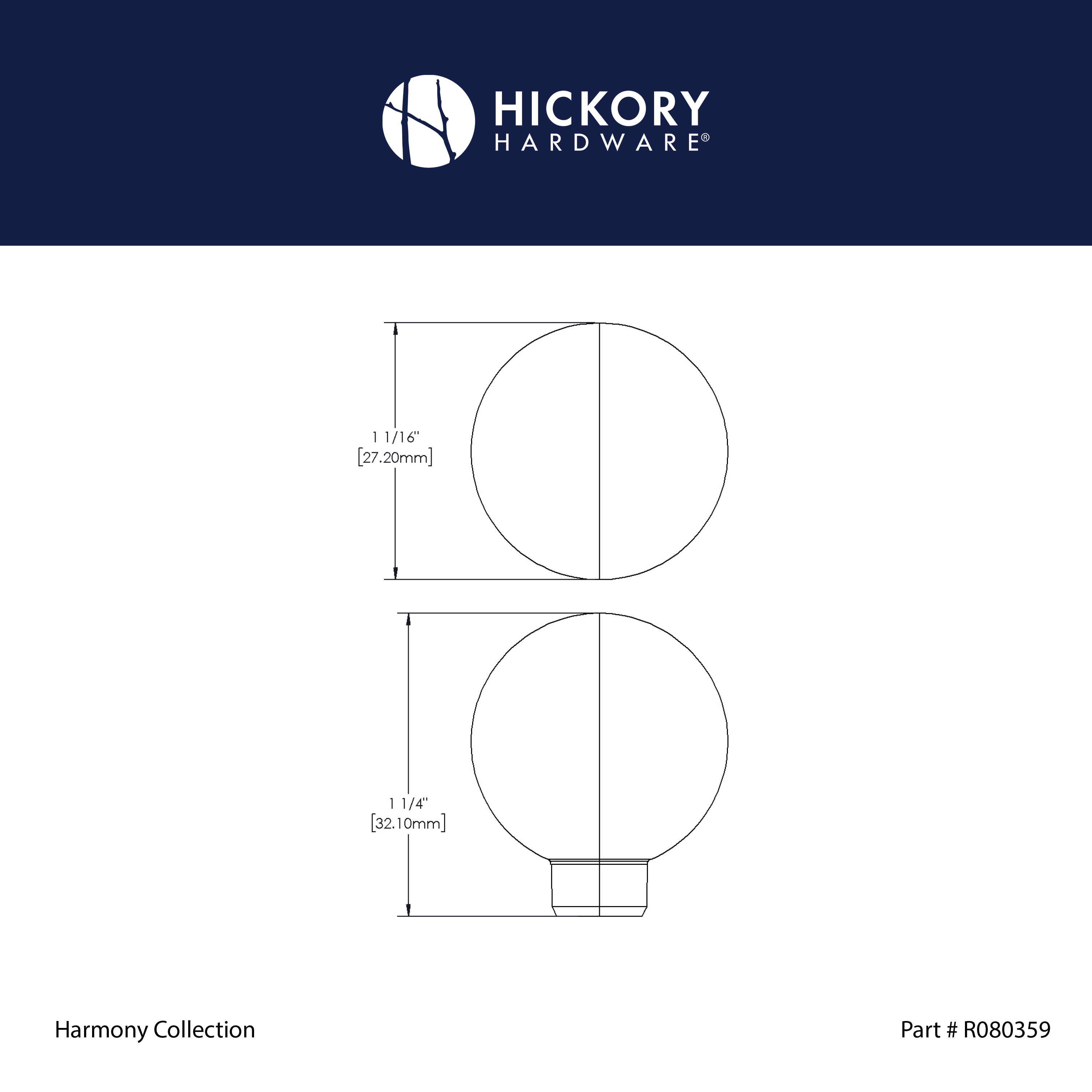 Hickory Hardware Heritage Designs Harmony 1-1/16-in Satin Nickel Round ...