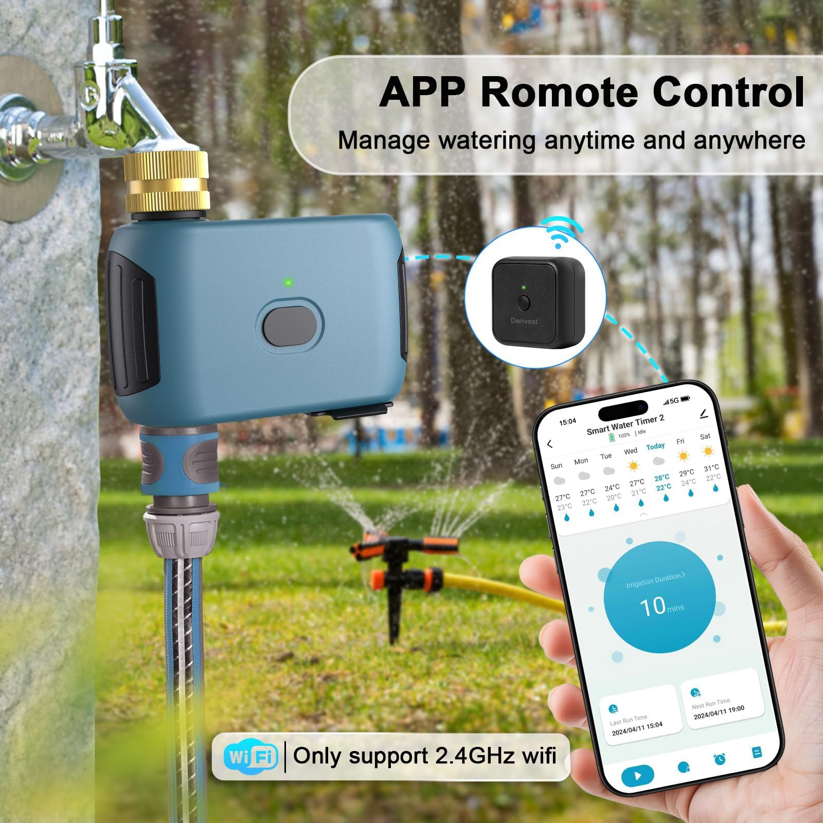 Misopily WiFi Water Timer 1 Zone Smart Sprinkler Timer for Garden Hose ...