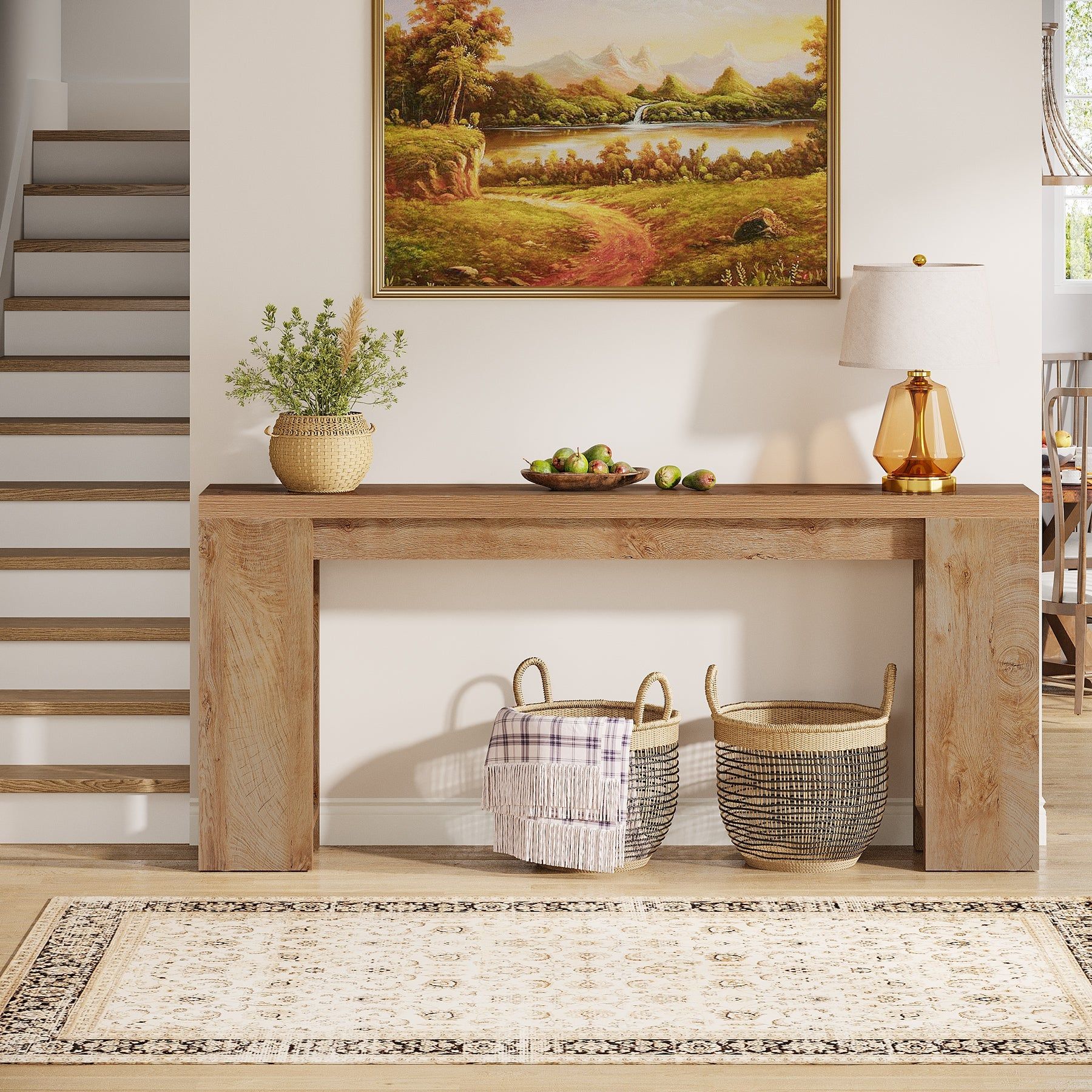 Slickblue Farmhouse Entryway Console Table with Long Slim Design for ...