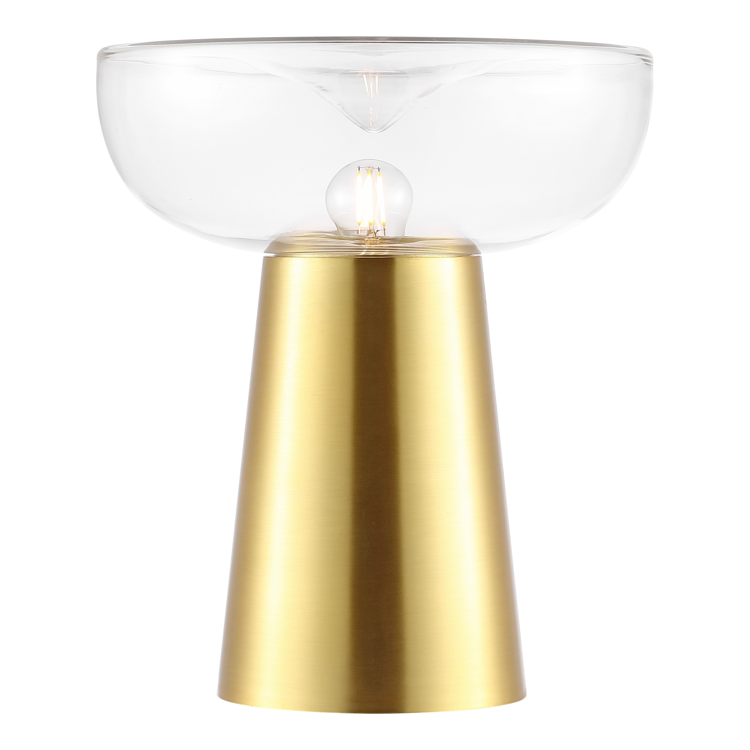 Safavieh Table Lamps 12.75-in Gold LED Table Lamp with Glass Shade in ...