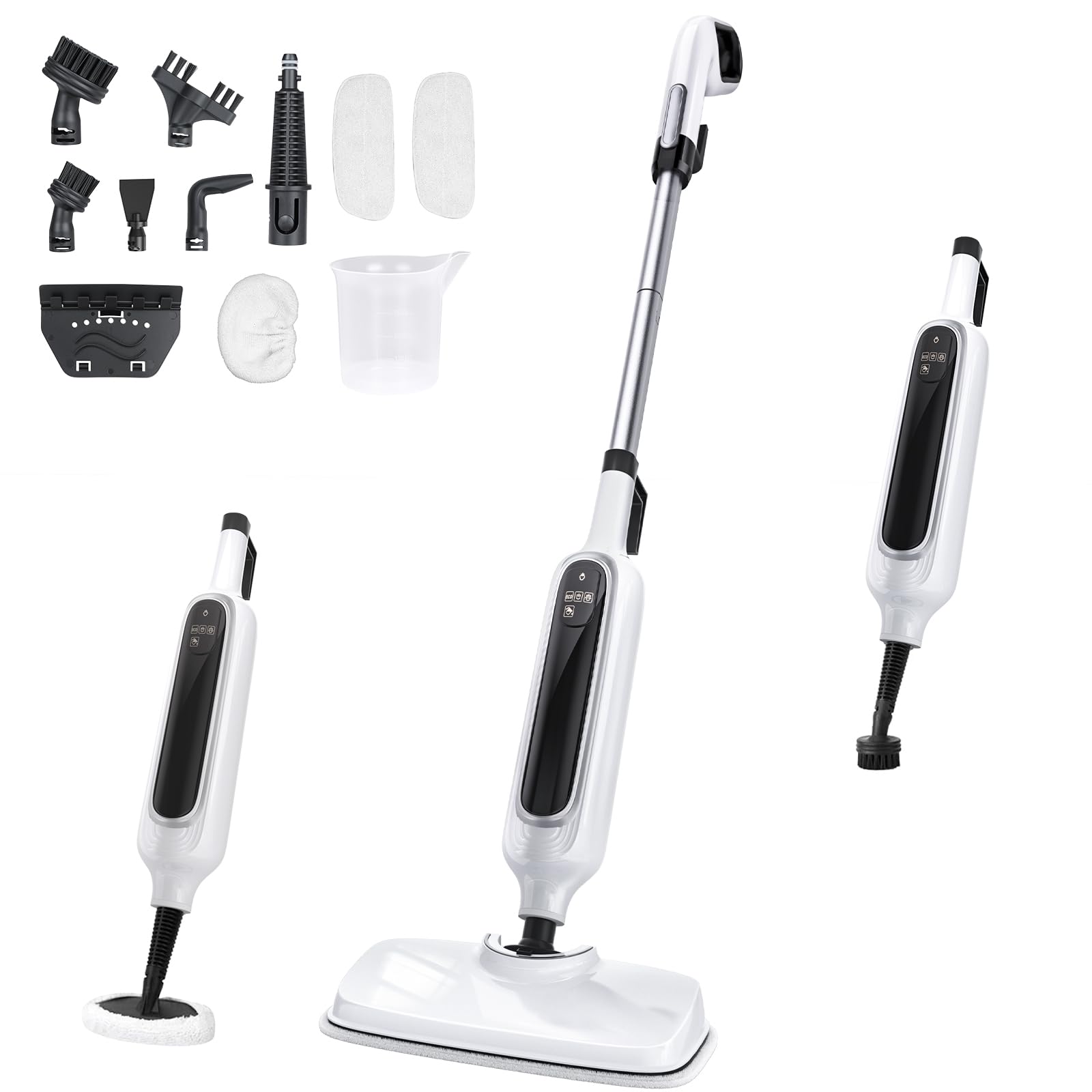 Etokfoks 12 in 1 Steam Mop Detachable Handheld Steam Cleaner 23FT Cord ...