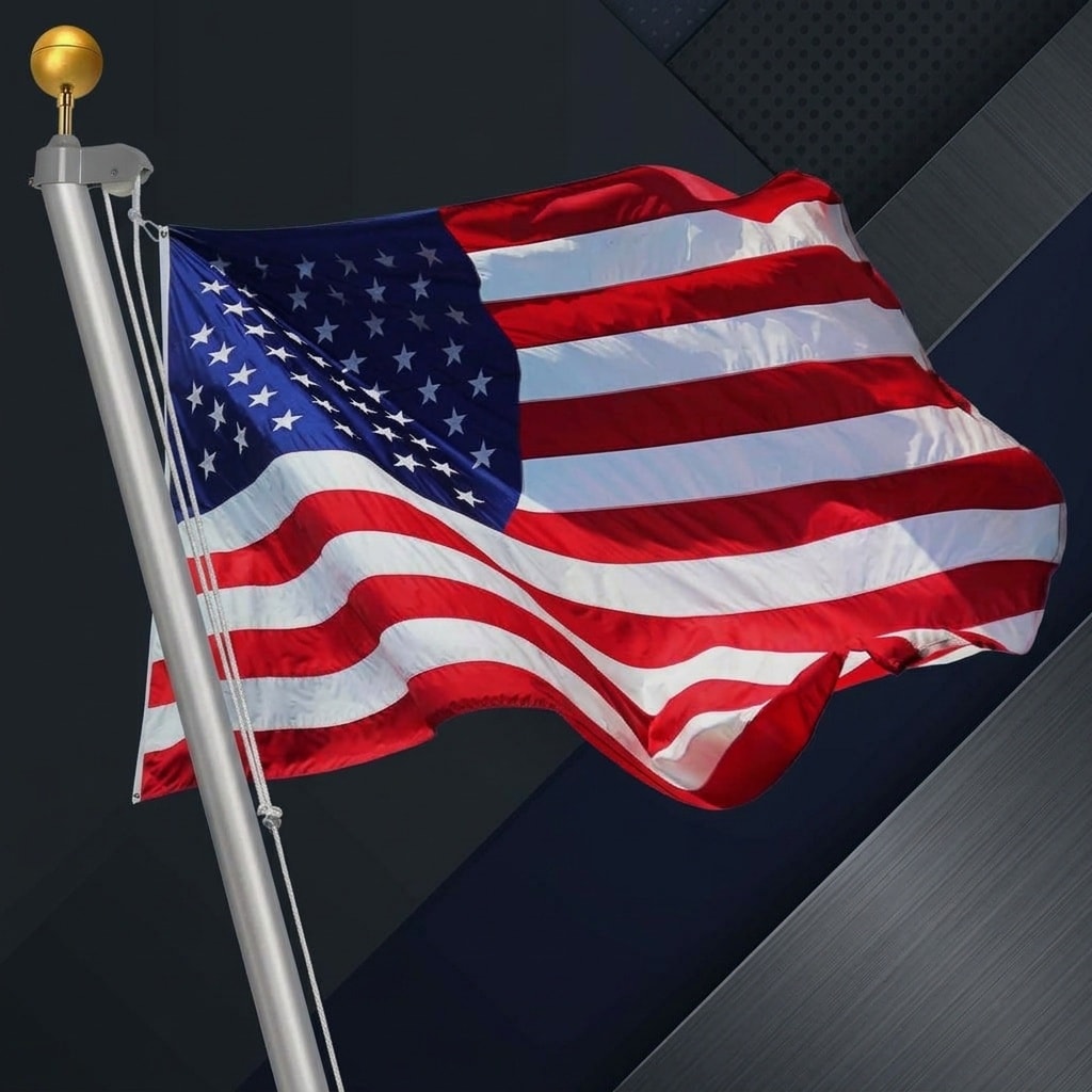 Afoxsos 20FT Sectional Flag Pole Kit Extra Thick 14 Gauge Aluminum ...