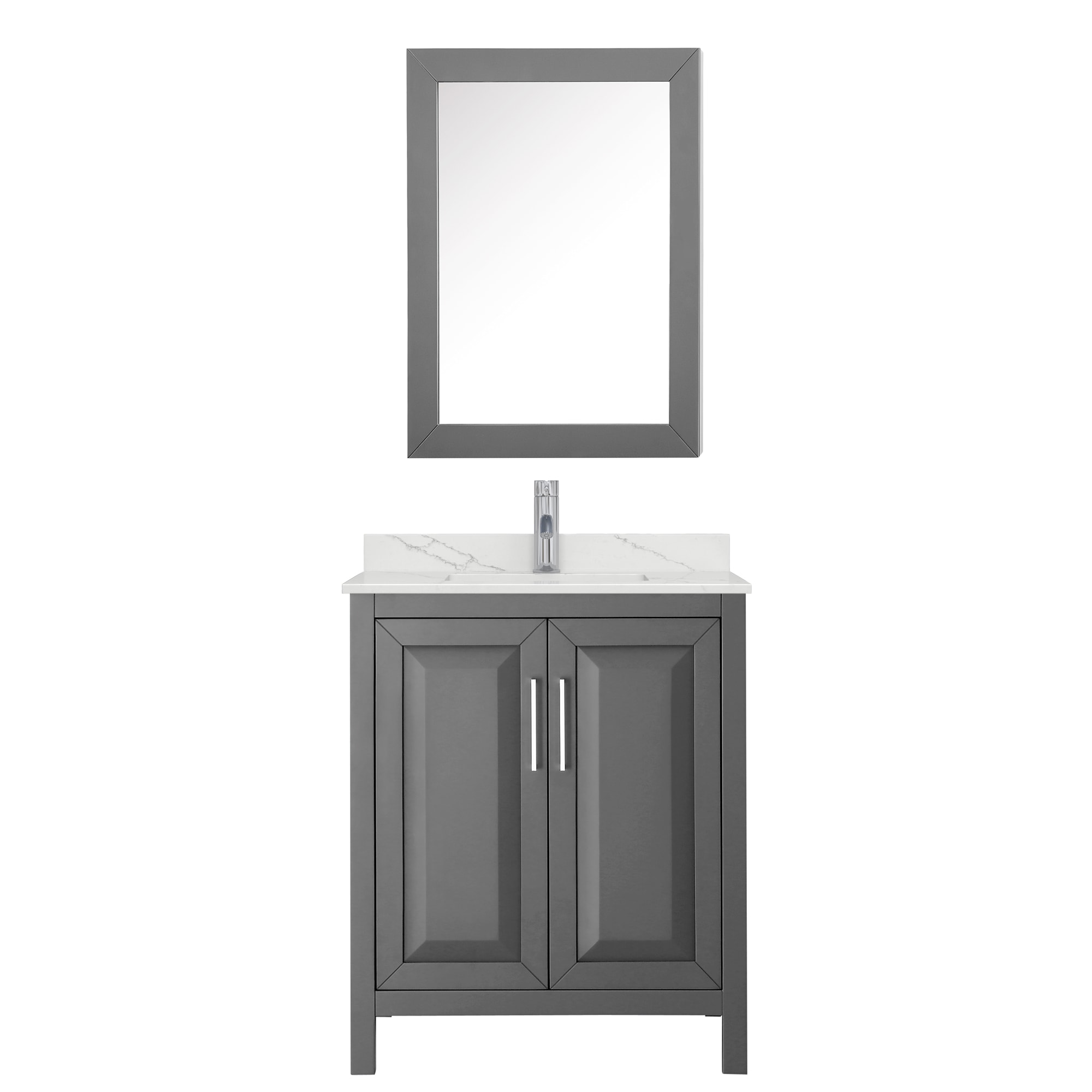 Wyndham Collection Daria 30-in Dark Gray with Polished Chrome Trim ...