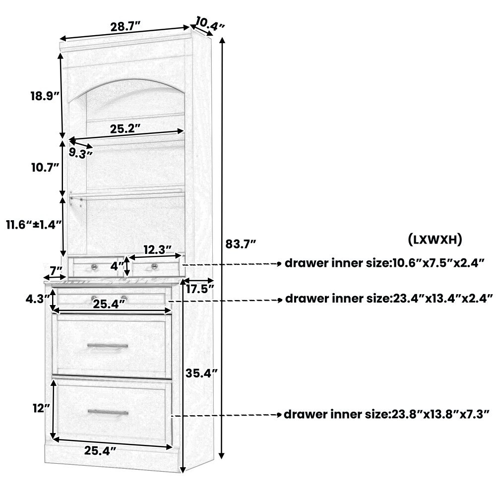 GlasFlength Modern 84inch High Kitchen Pantry Freestanding Tall Kitchen ...