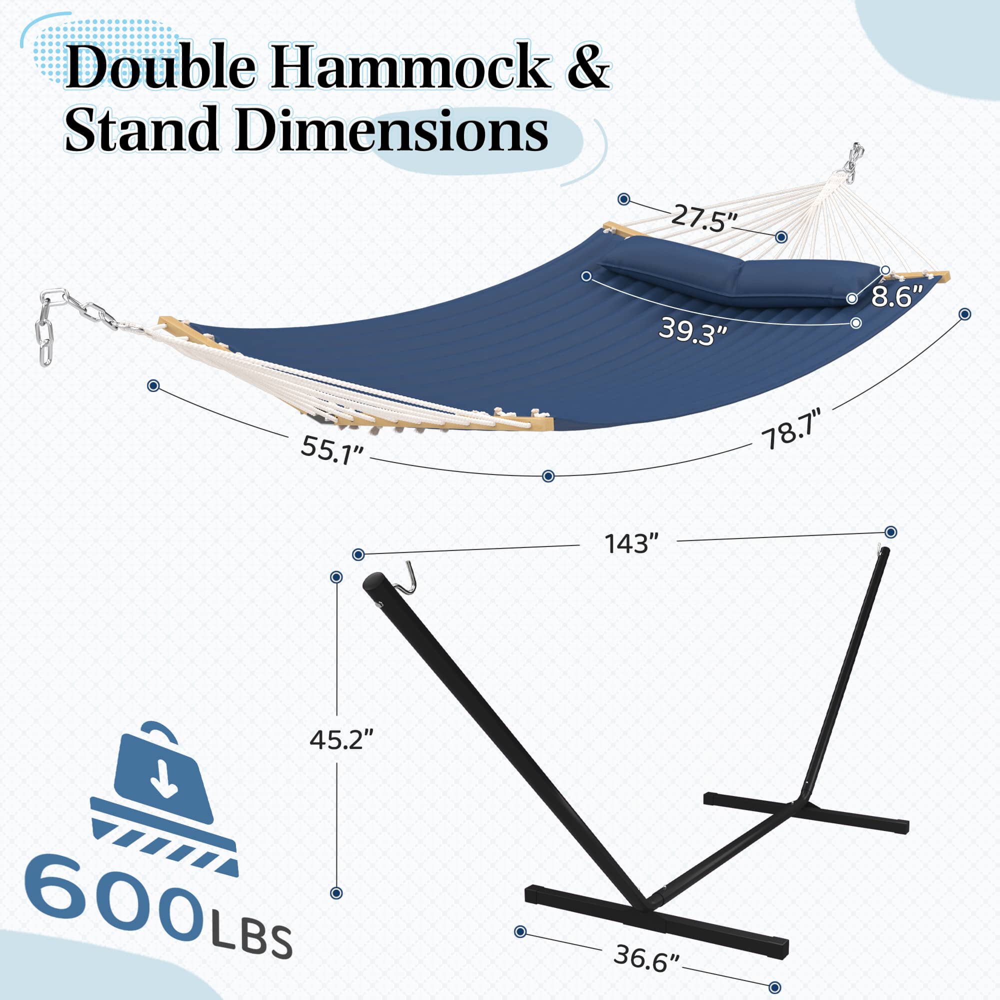 U-HOMY Modern Hammock with Stand for Outside Portable/Camping Hammock ...