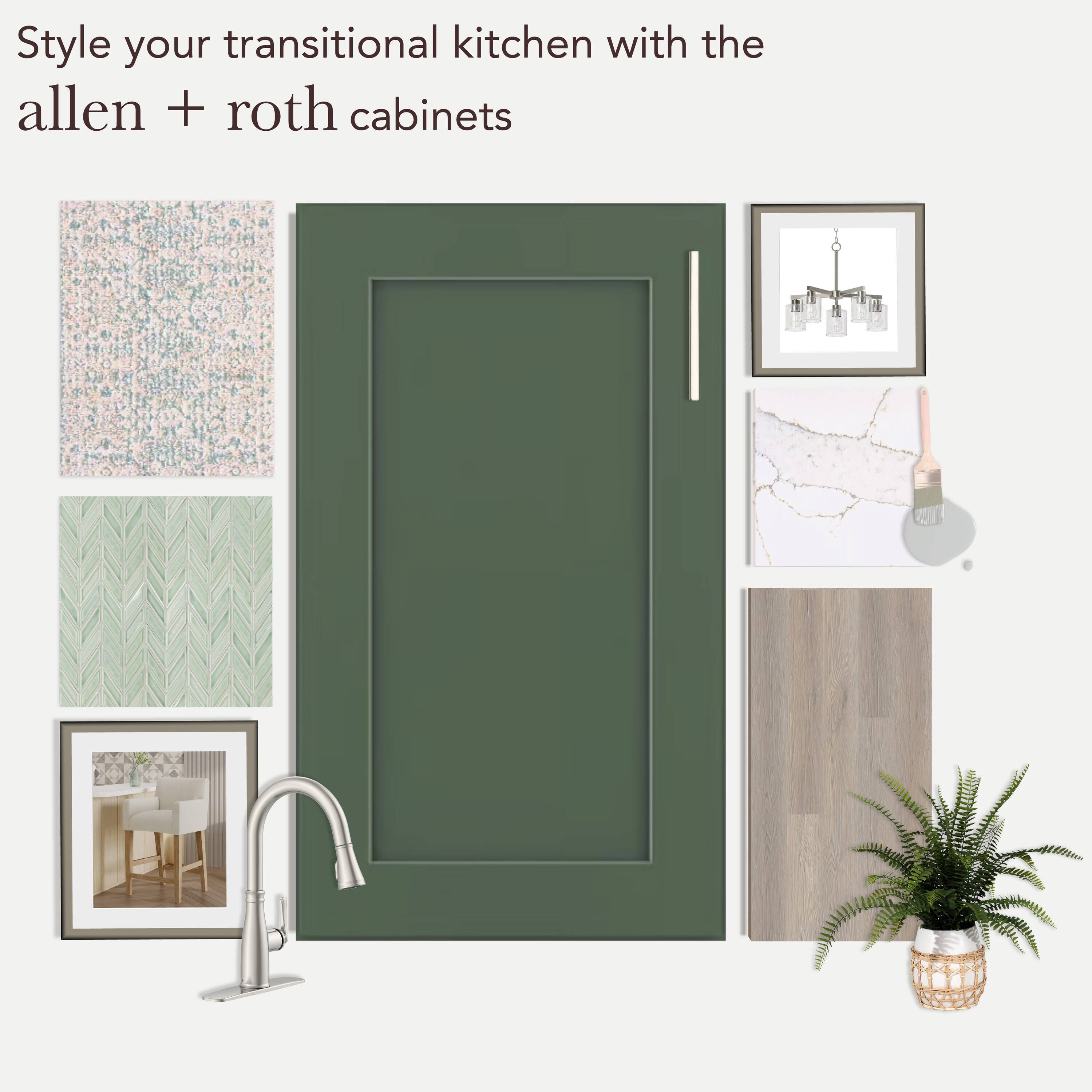 Shop allen + roth Galway Sage Transitional Kitchen Cabinet Collection ...