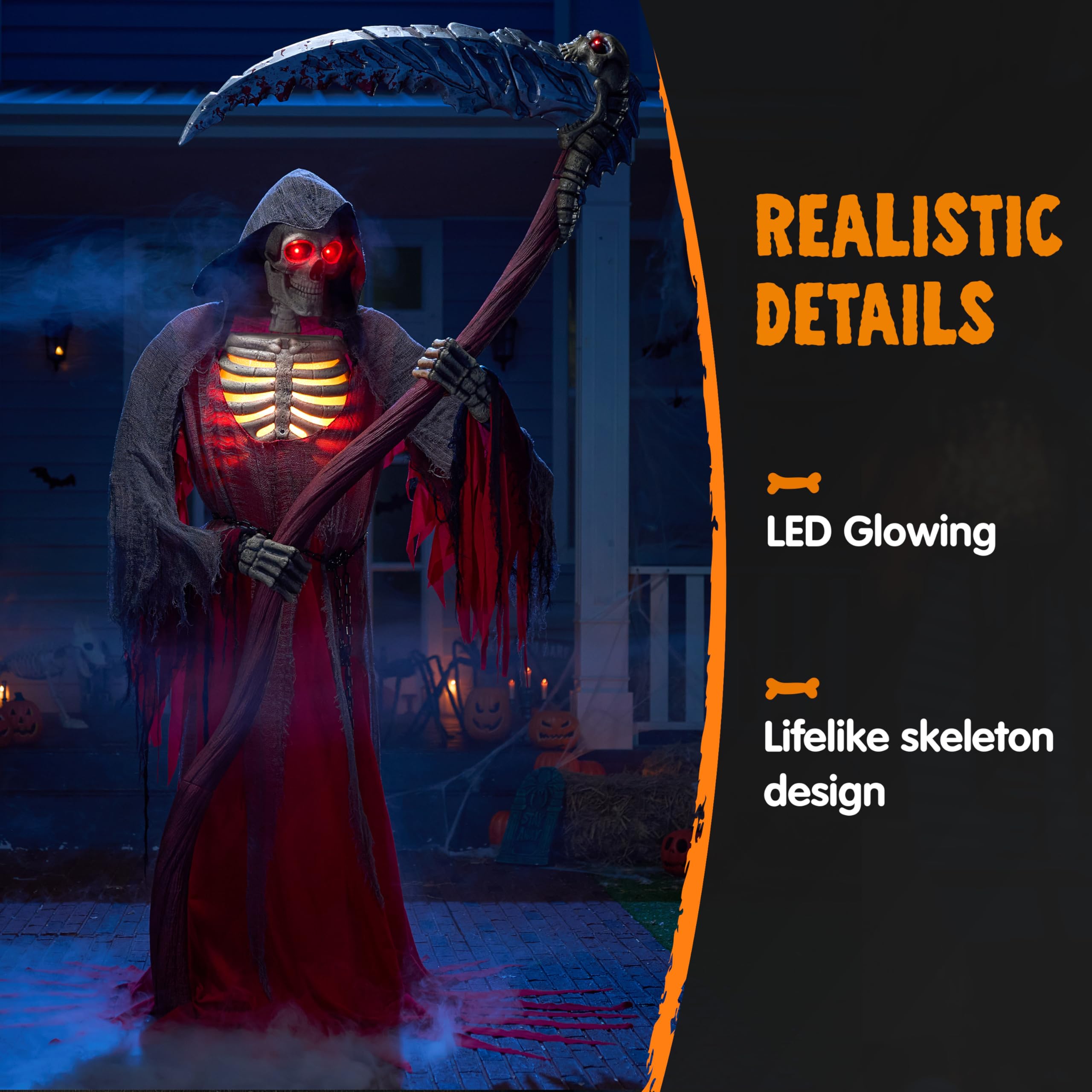 Joyfy 8.3-ft Freestanding Talking Lighted Happy Halloween Animatronic ...