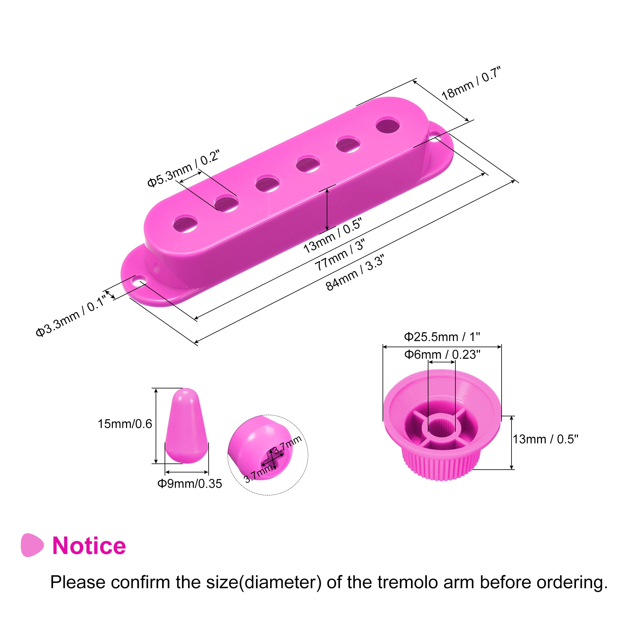 Unique Bargains Plastic Pick Up Cover Single Coil Cover Switch Tip 1 ...