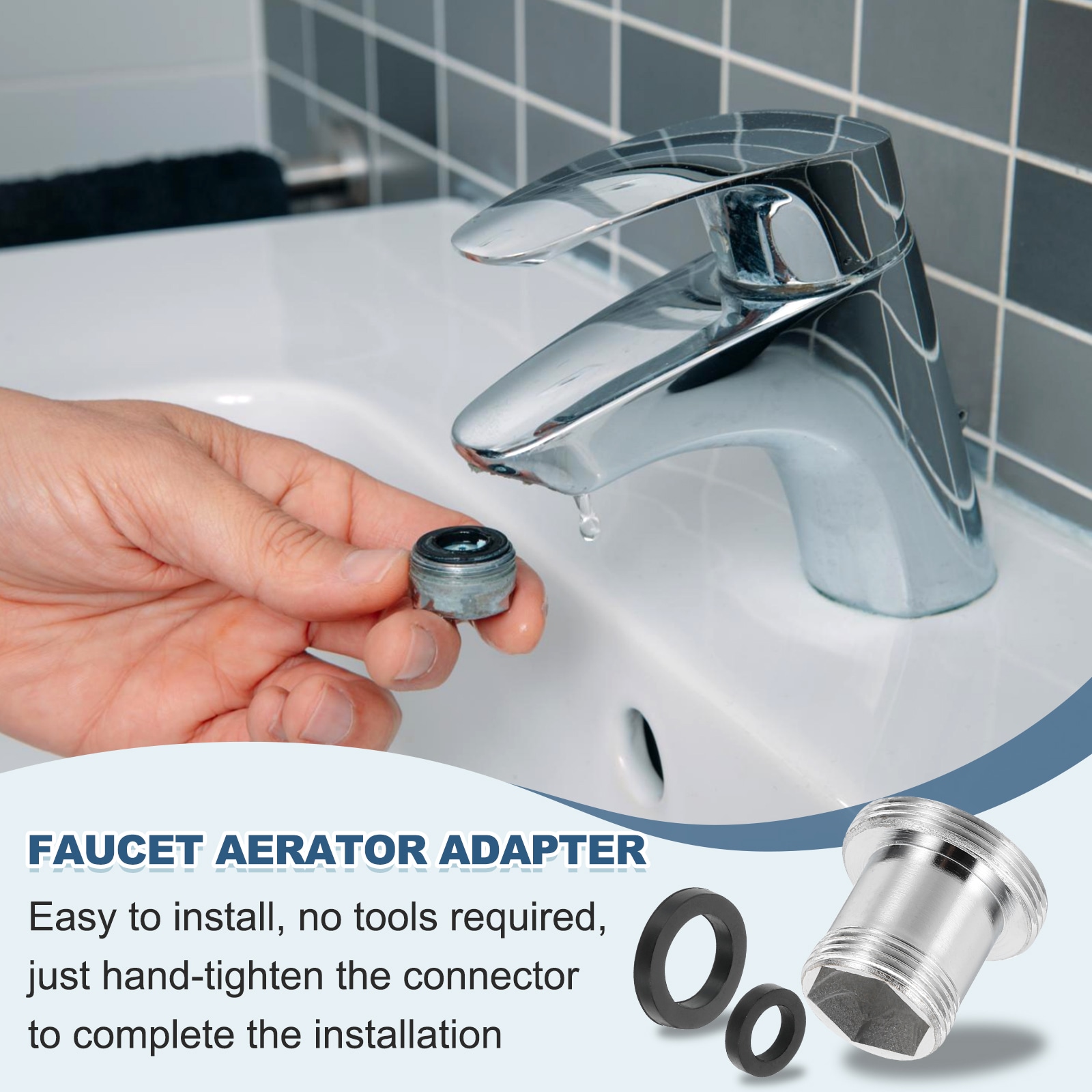 Unique Bargains 2pcs Faucet Aerator Adapter 1/2inch Male to M22 Male ...