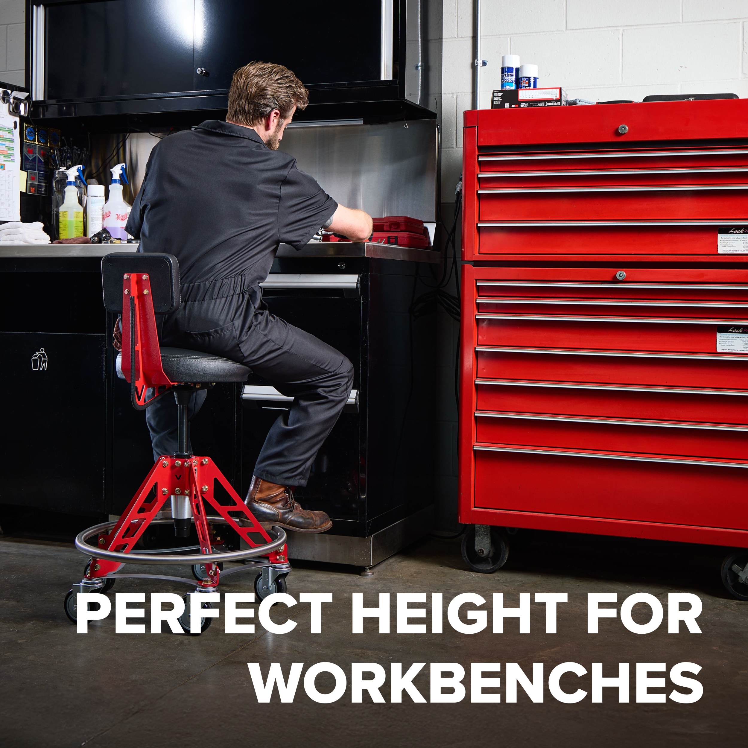 Vyper 24-in x 23-in Work seat ( Multiple colors/finishes ) in the ...
